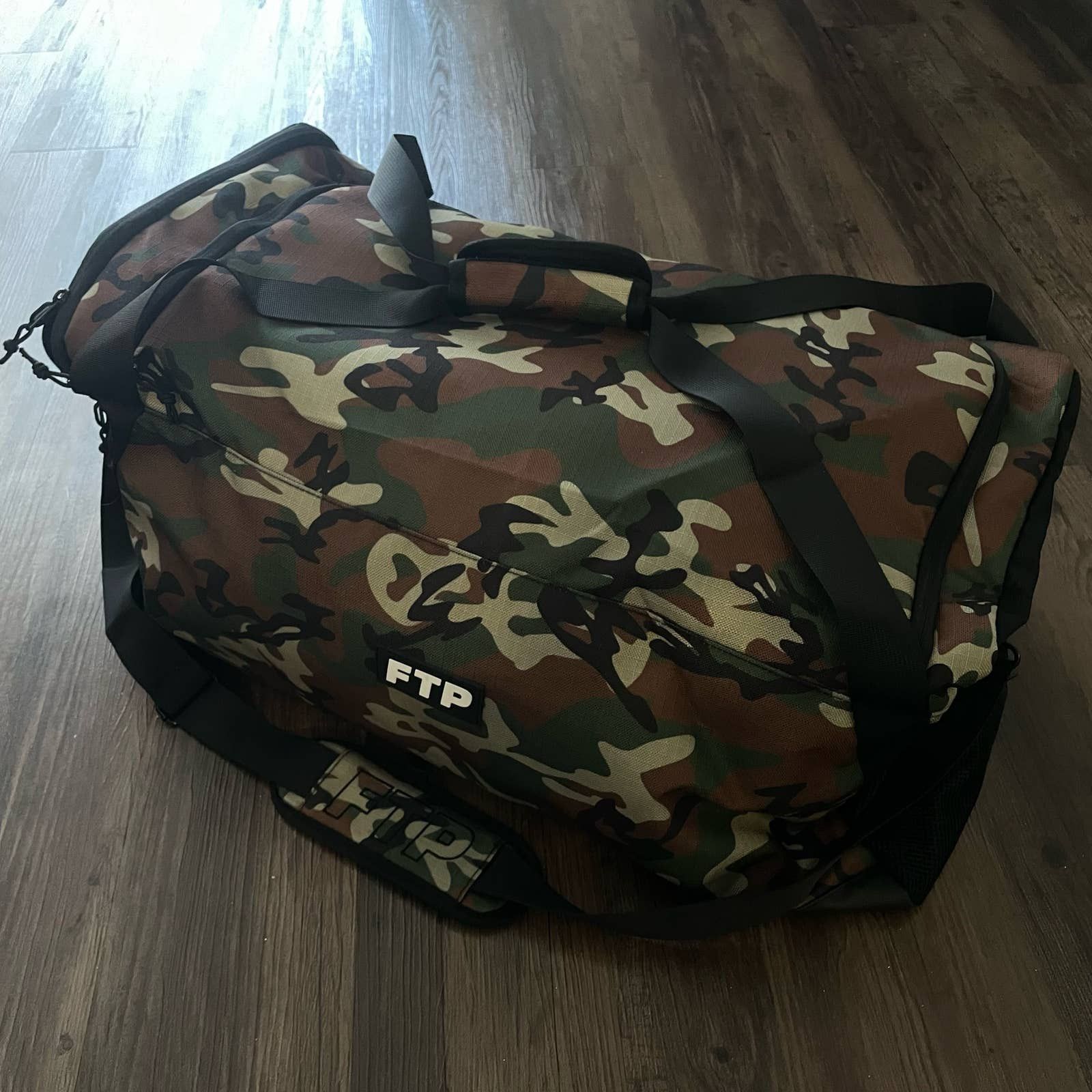 Fuck The Population FTP Ripstop Duffel Bag Woodland Camo Large | Grailed