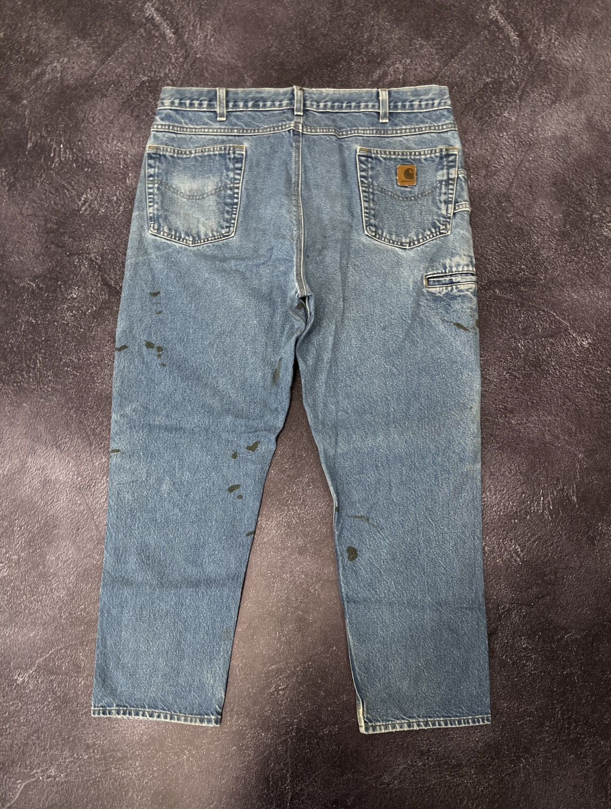 Carhartt × Streetwear × Vintage Vintage 90s Carhartt Baggy Light Blue Work Denim Jeans Pants ...