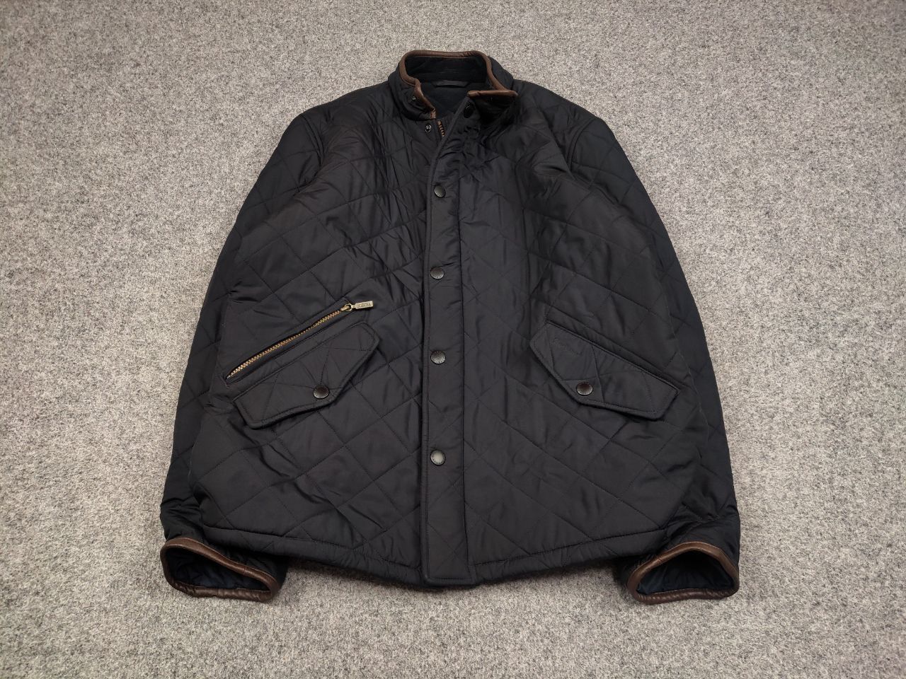 Barbour Barbour Design powell quilted Blue Classic Fleece Jacket | Grailed