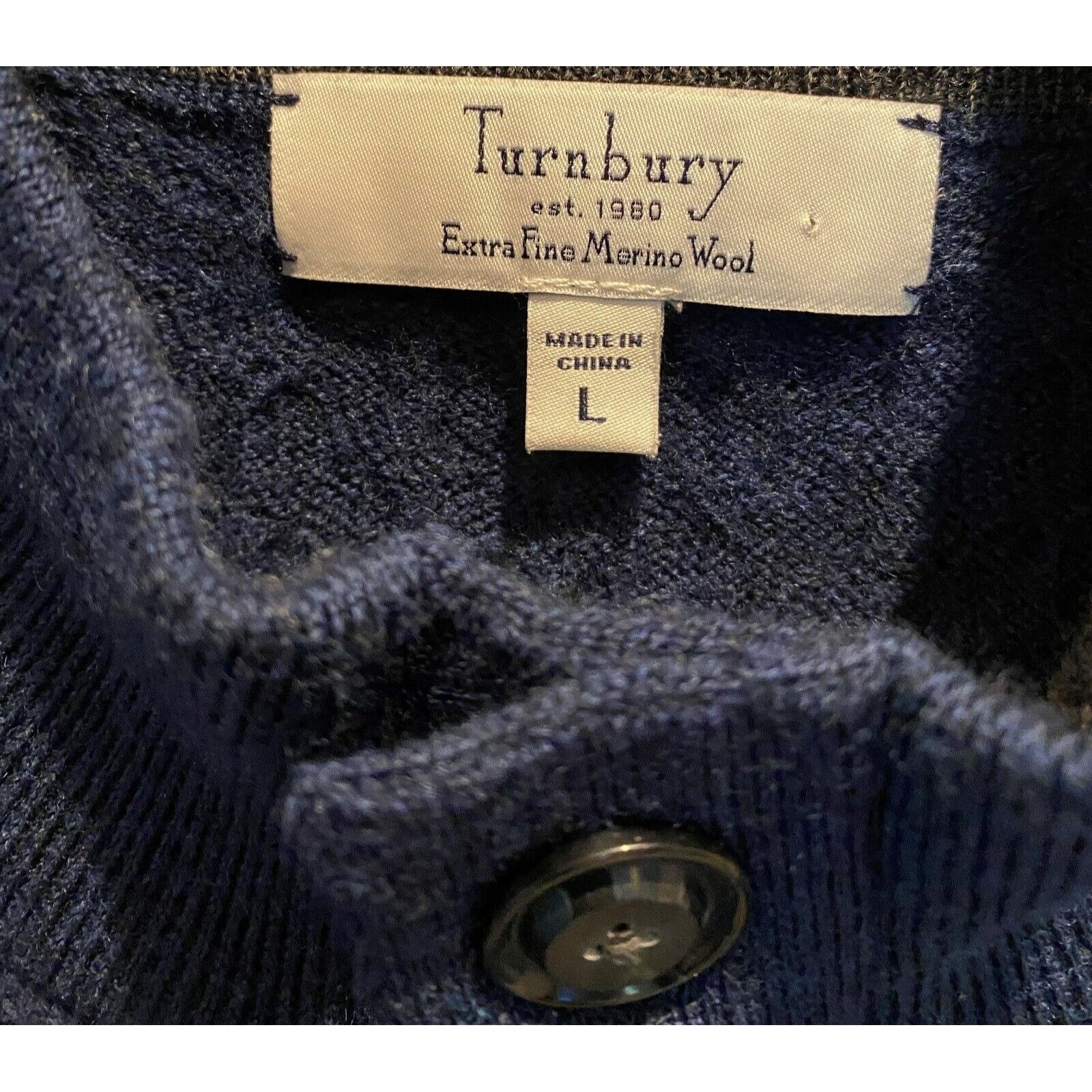 Turnbury Turnbury Men's Extra Fine Large Sweater, 100% Merino Wool Bl ...