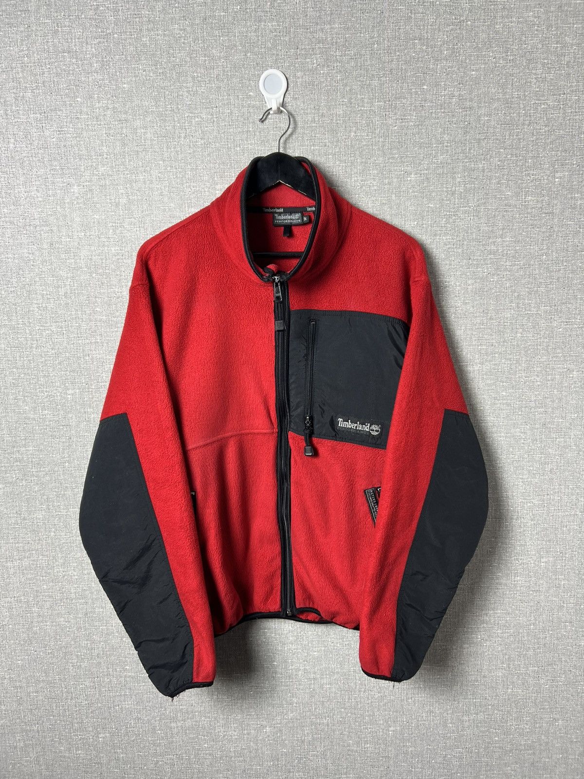 Timberland Vintage 90s TIMBERLAND Fleece + Nylon Jacket Oversize Boxy ...