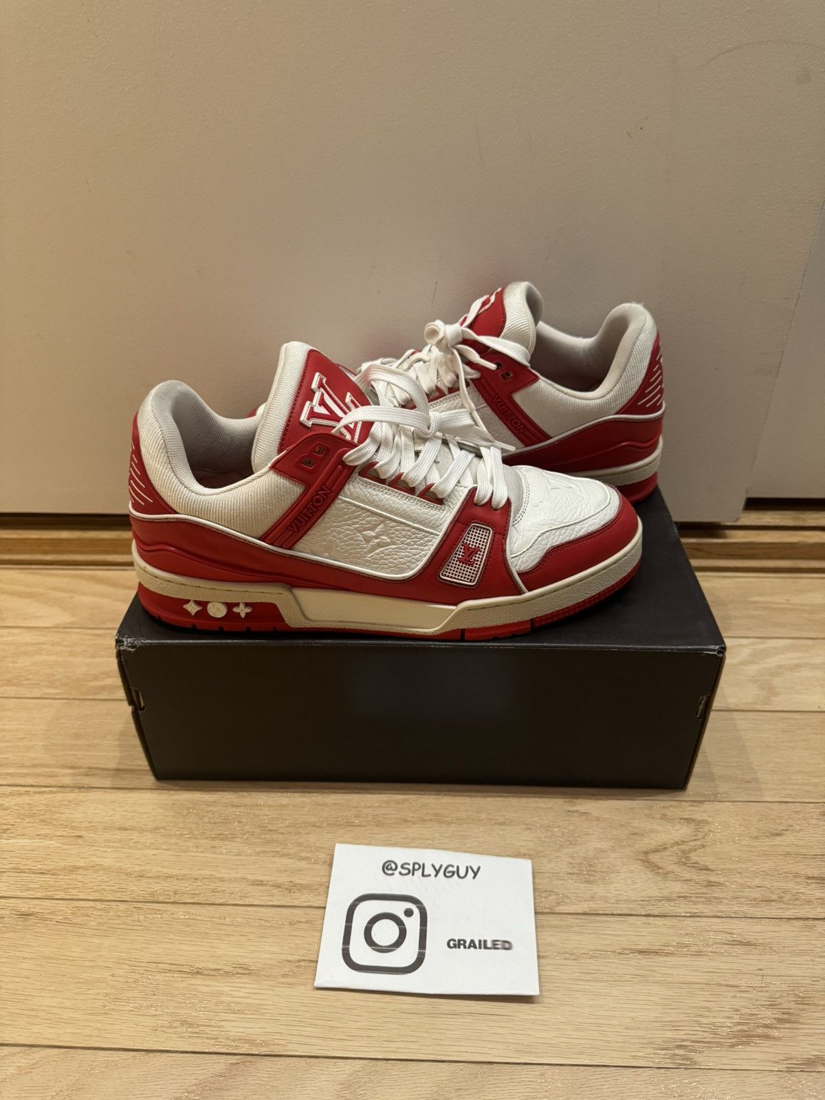 Louis Vuitton × Virgil Abloh Louis Vuitton LV Trainer Red - White by ...