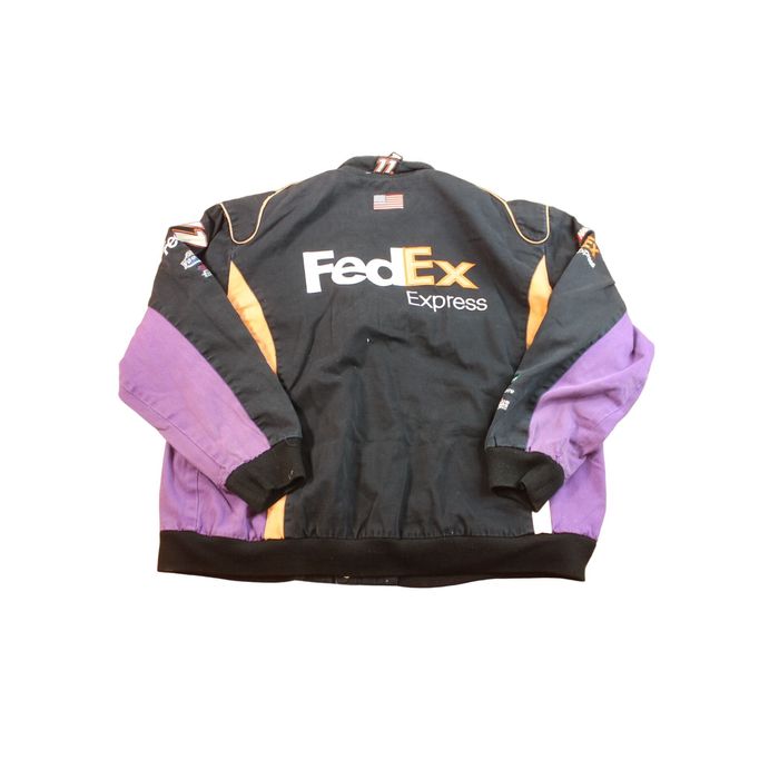 Jh Design Vintage 90s NASCAR FedEx Embroidered Bomber Jacket Black 3XL ...