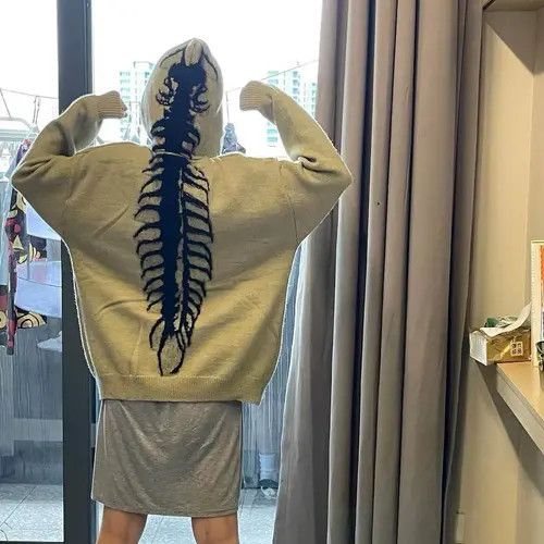 Designer Skeleton back hooded sweaters | Grailed