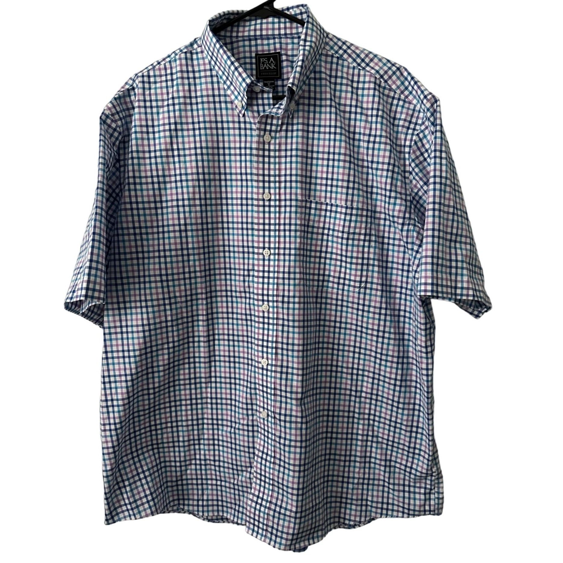 Jos. A. Bank Jos. A. Bank Traveler Shirt XL Extra Large Cotton Check ...