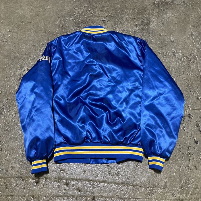 Vintage Vintage 90s LA Rams NFL Chalk Line Satin Bomber Jacket | Grailed