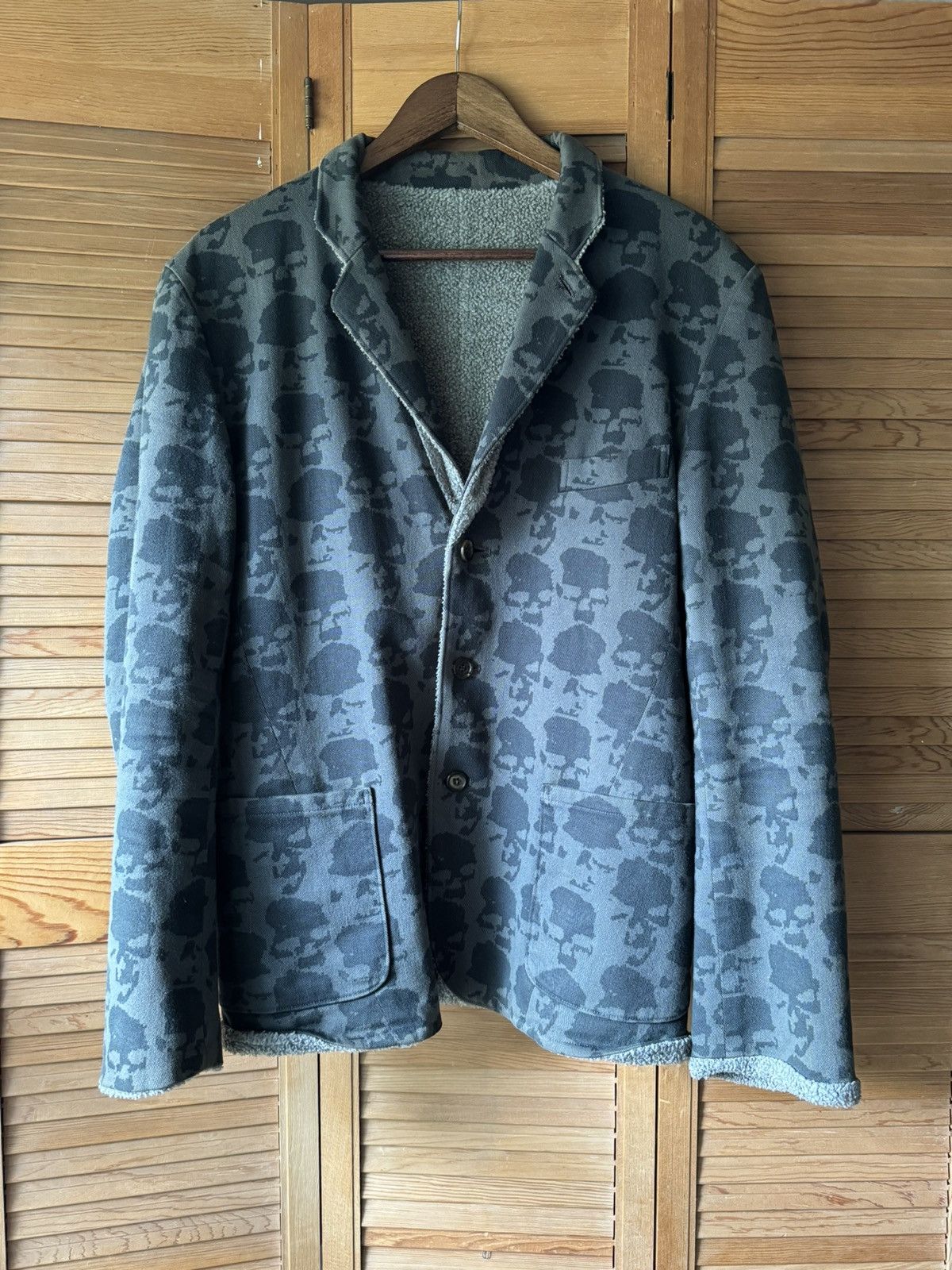 Undercover Undercover Army DAVF Faded Skeleton Skull Reversible Jacket ...