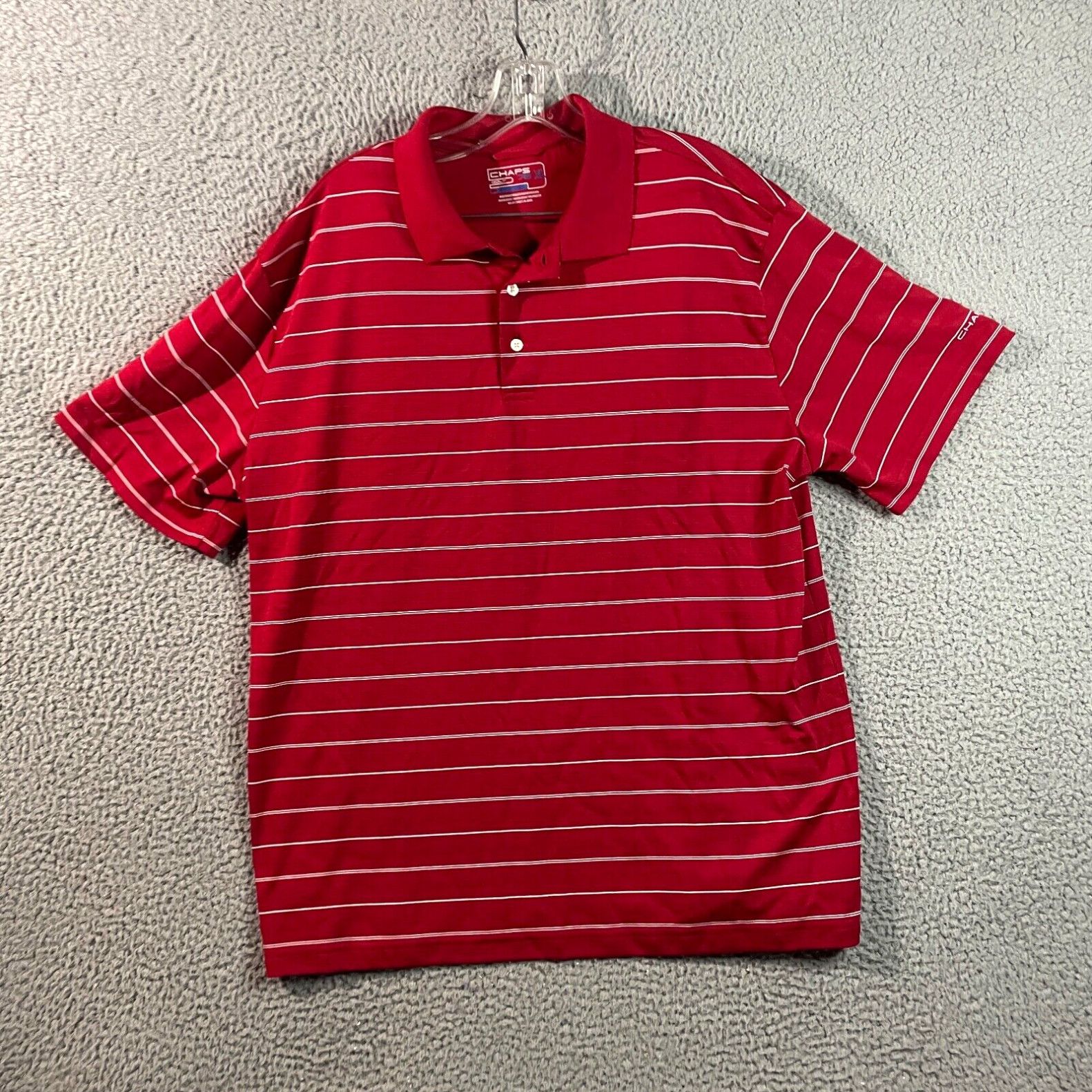 Chaps Chaps Polo Shirt Adult Extra Large Red Striped Golf Rugby ...