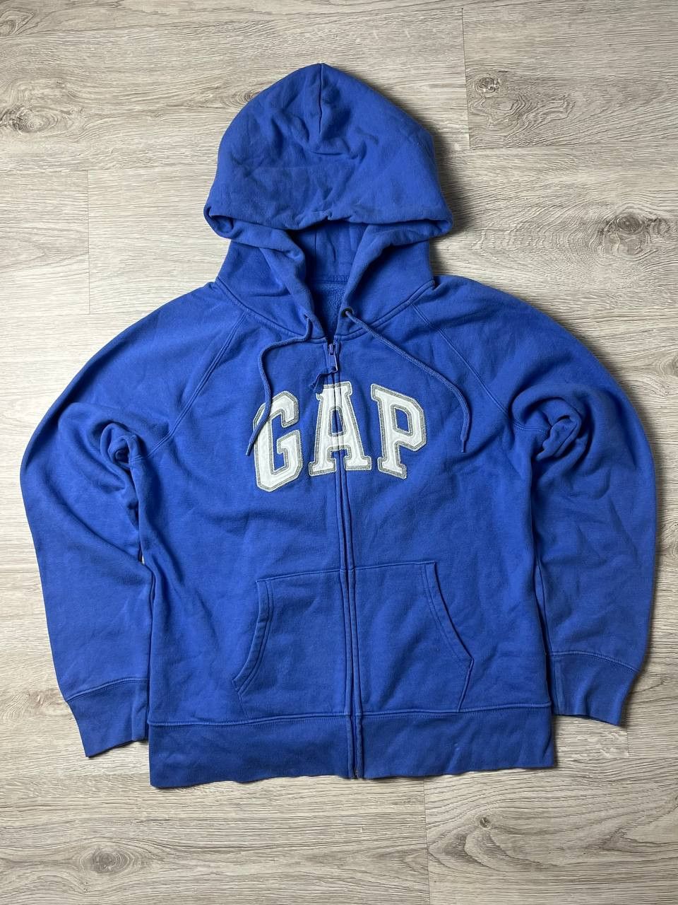 Gap × Streetwear × Vintage Vintage Blue Gap Full Zip Hoodie Big Centr ...