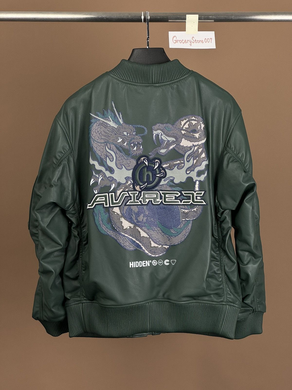 Avirex × HIDDEN Lamb leather bomber jacket M | Grailed