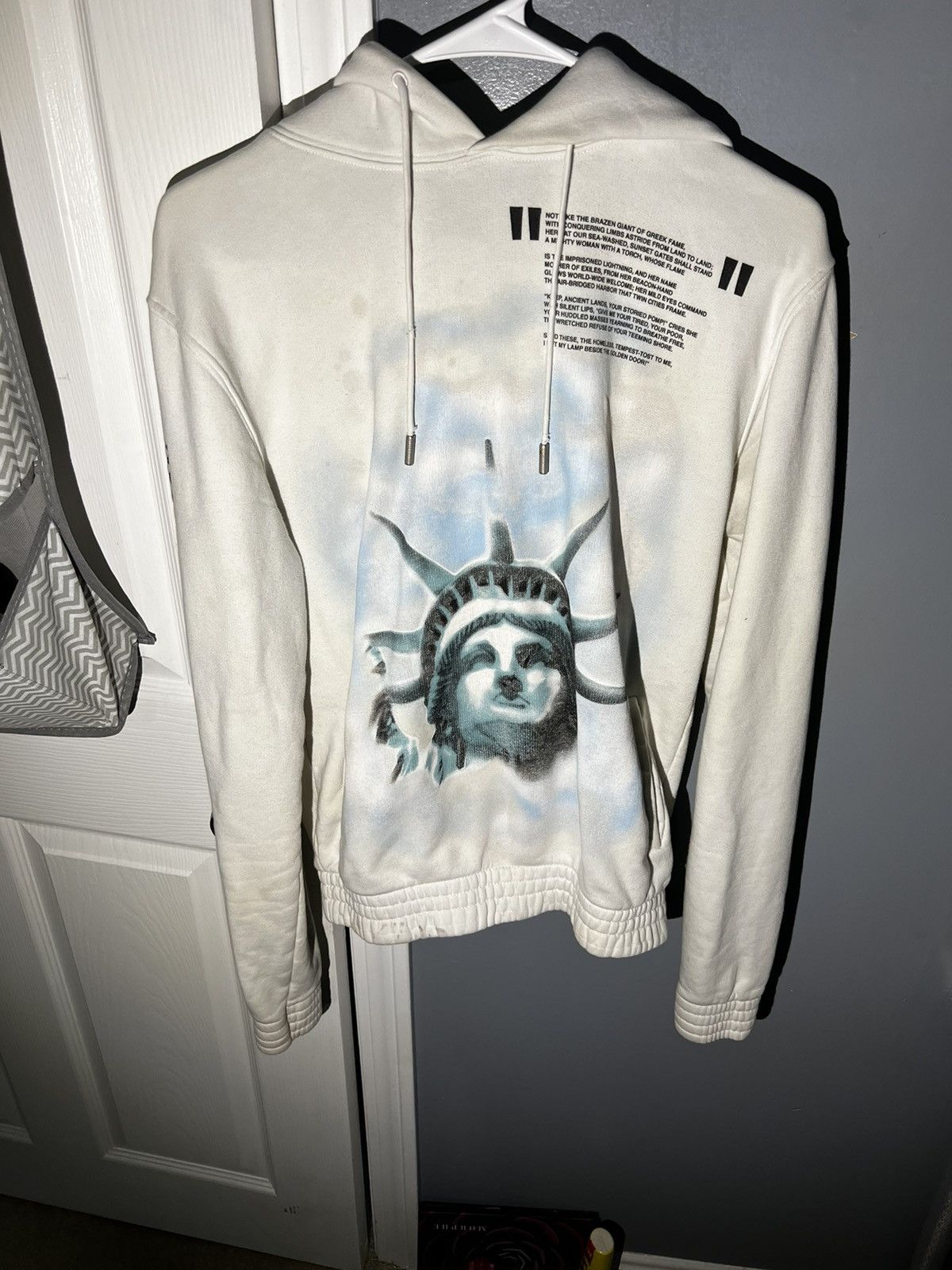Off-White Off-White Statue of Liberty hoodie (golden lamp) | Grailed