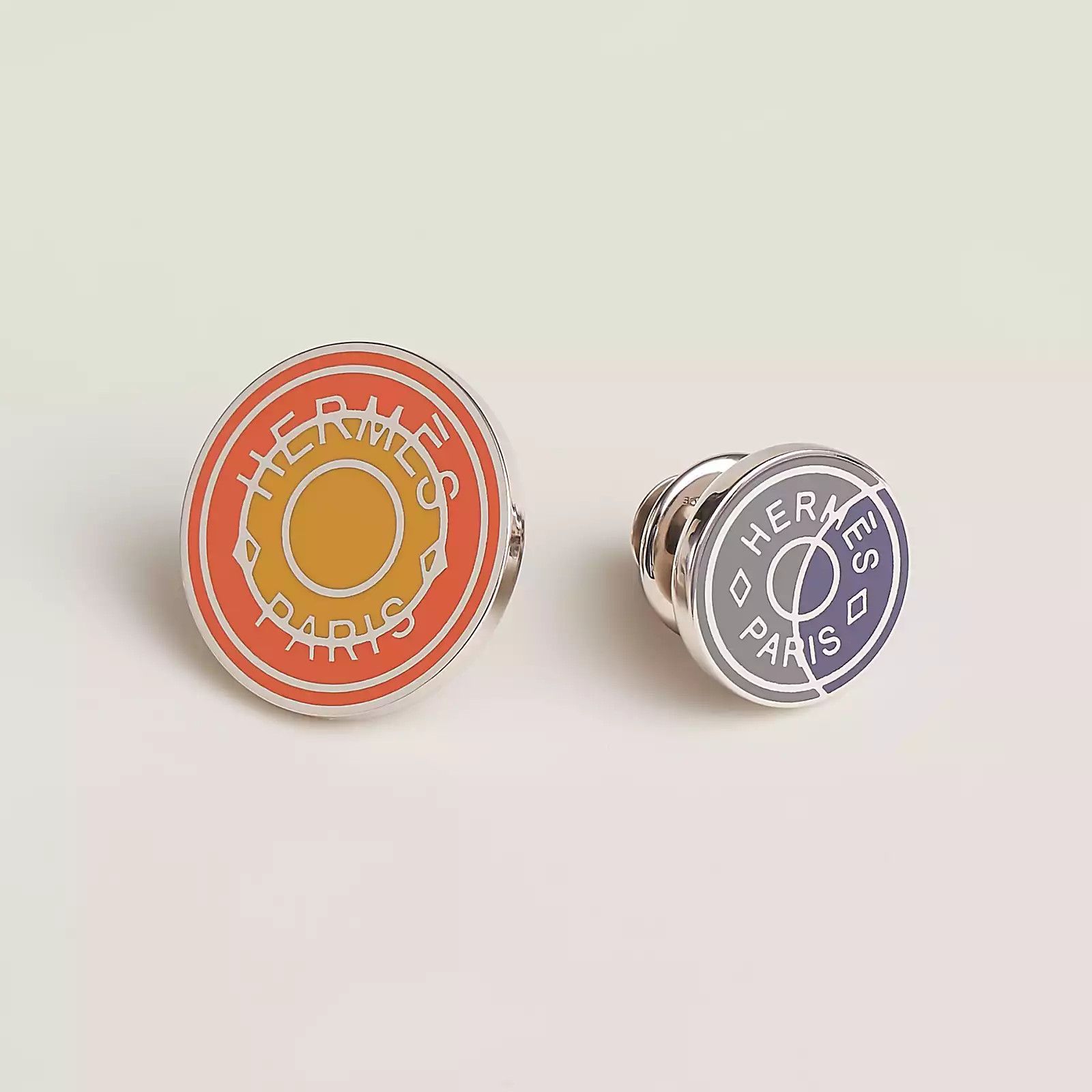 Hermes HERMES PIN SILVER GOLD MONOGRAM LOGO H077342FPAB | Grailed