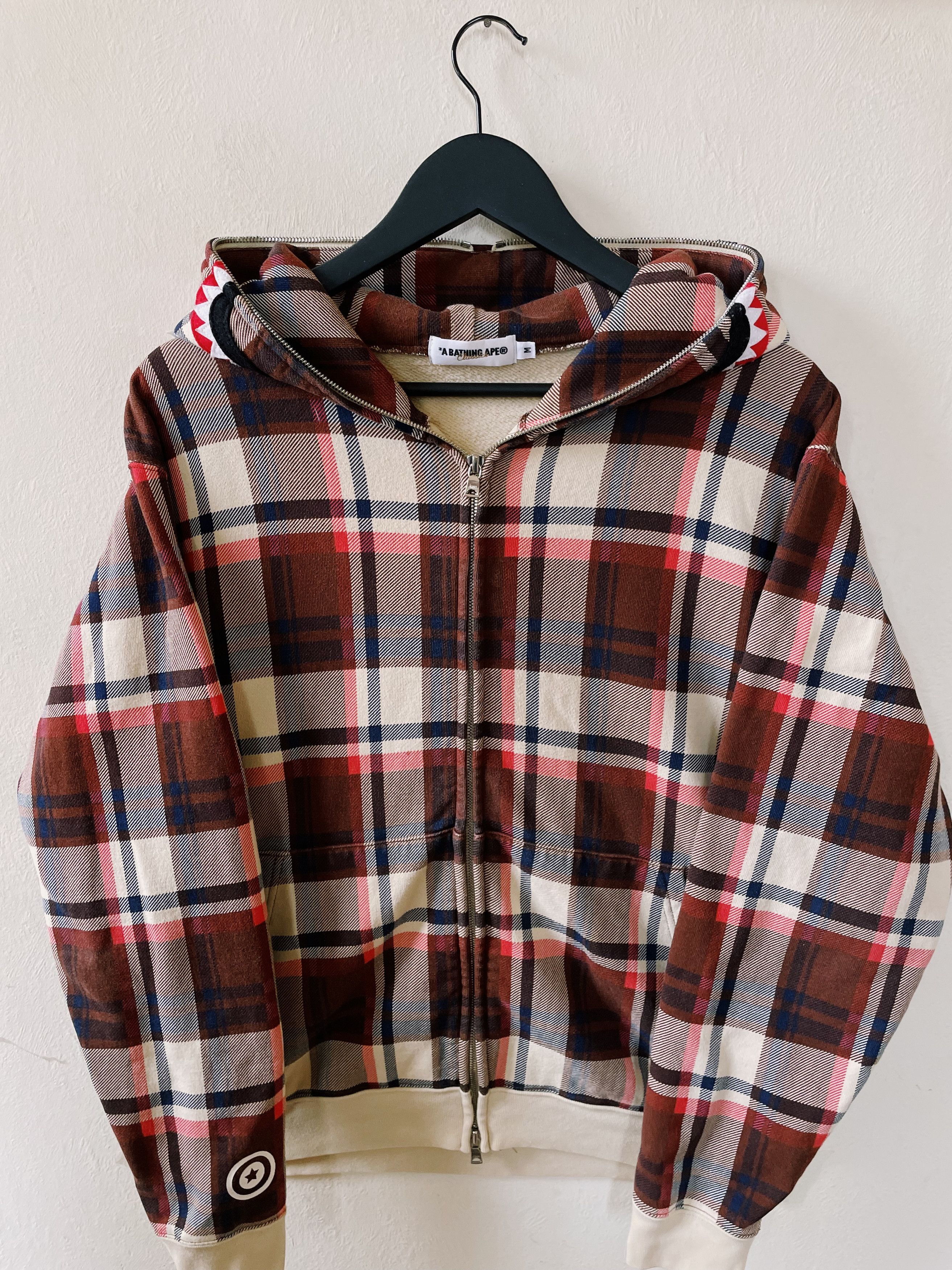 Bape × Nigo × Vintage Bape NFS Limited Lovegene Check Plaid Shark ...