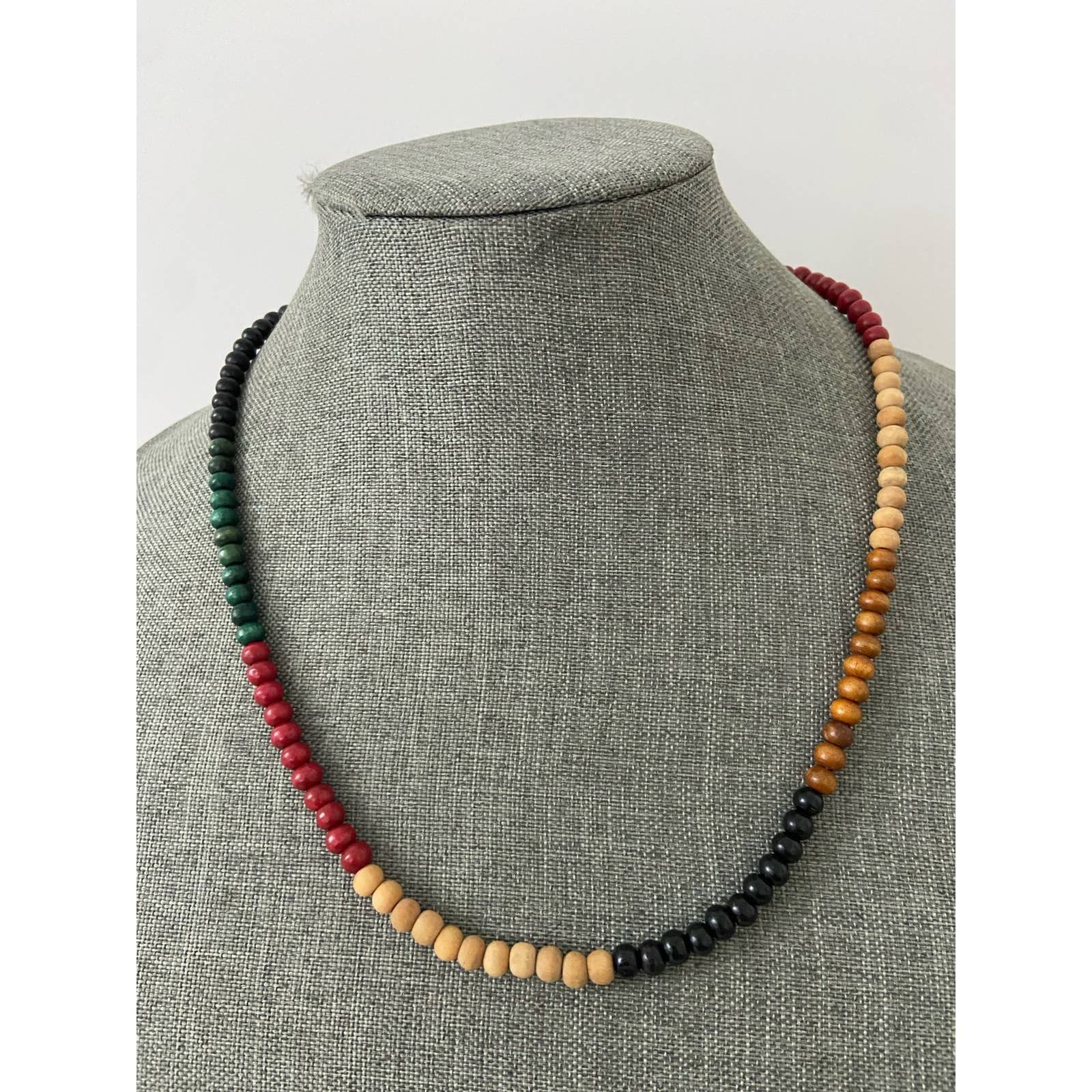Handmade Rasta colorful wooden bead necklace | Grailed