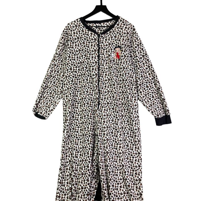 Other Betty Boop Union Suit One Piece Body Adult XL Leopard Print | Grailed