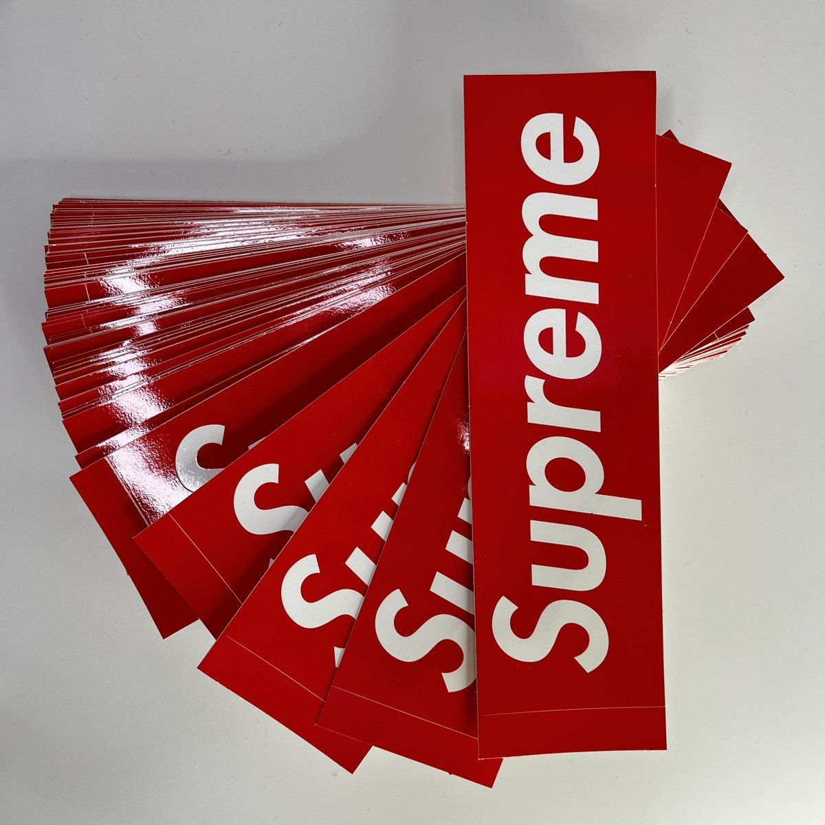 Supreme Supreme Box Logo Sticker Red lot of 94 | Grailed