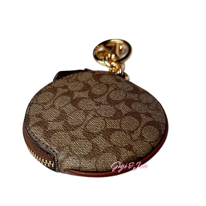 Coach Coach Circular Coin Pouch Bag Charm In Signature Canvas New | Grailed