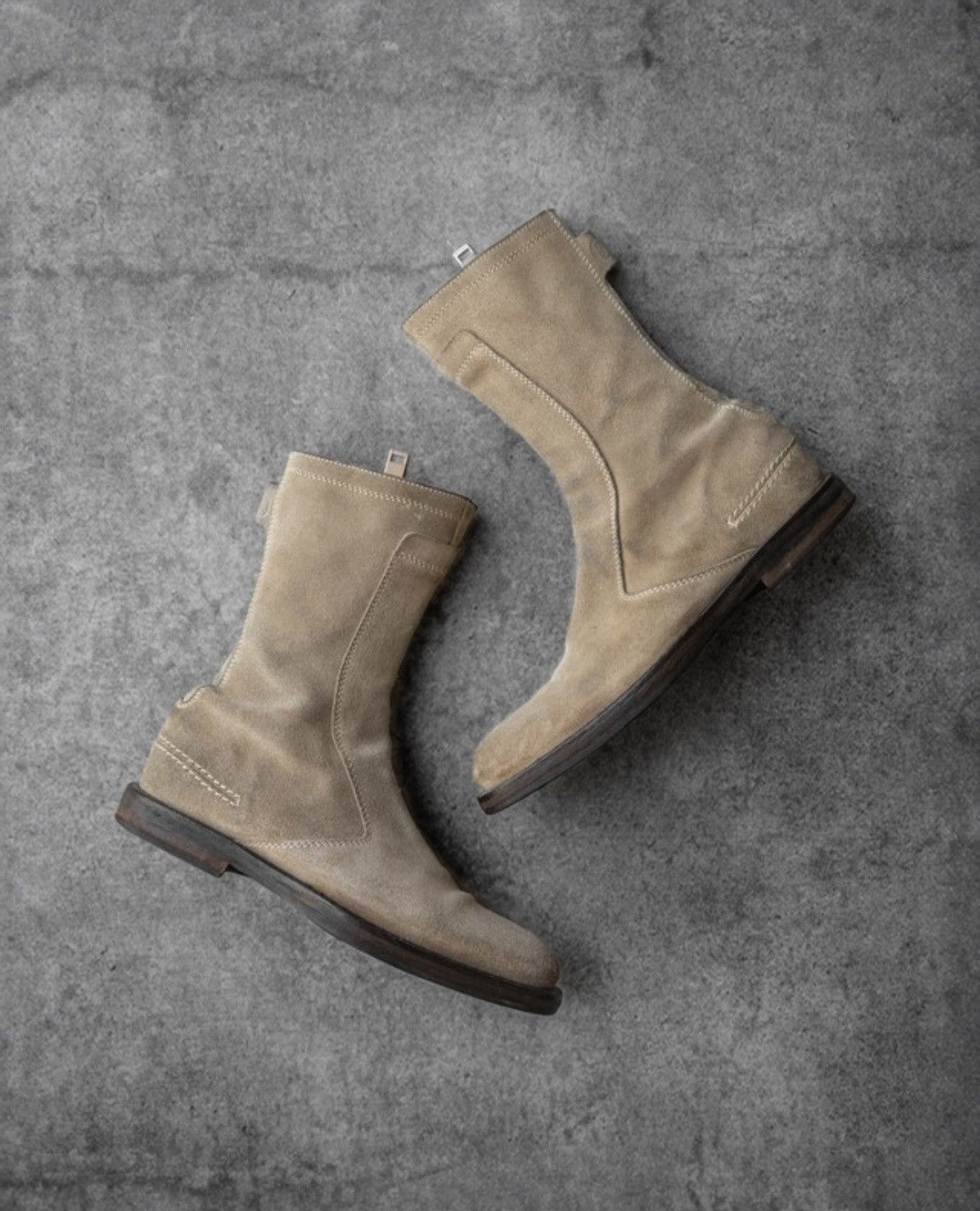 Dior × Hedi Slimane Dior Homme FW04 “VOTC” Suede Moto-Boots | Grailed