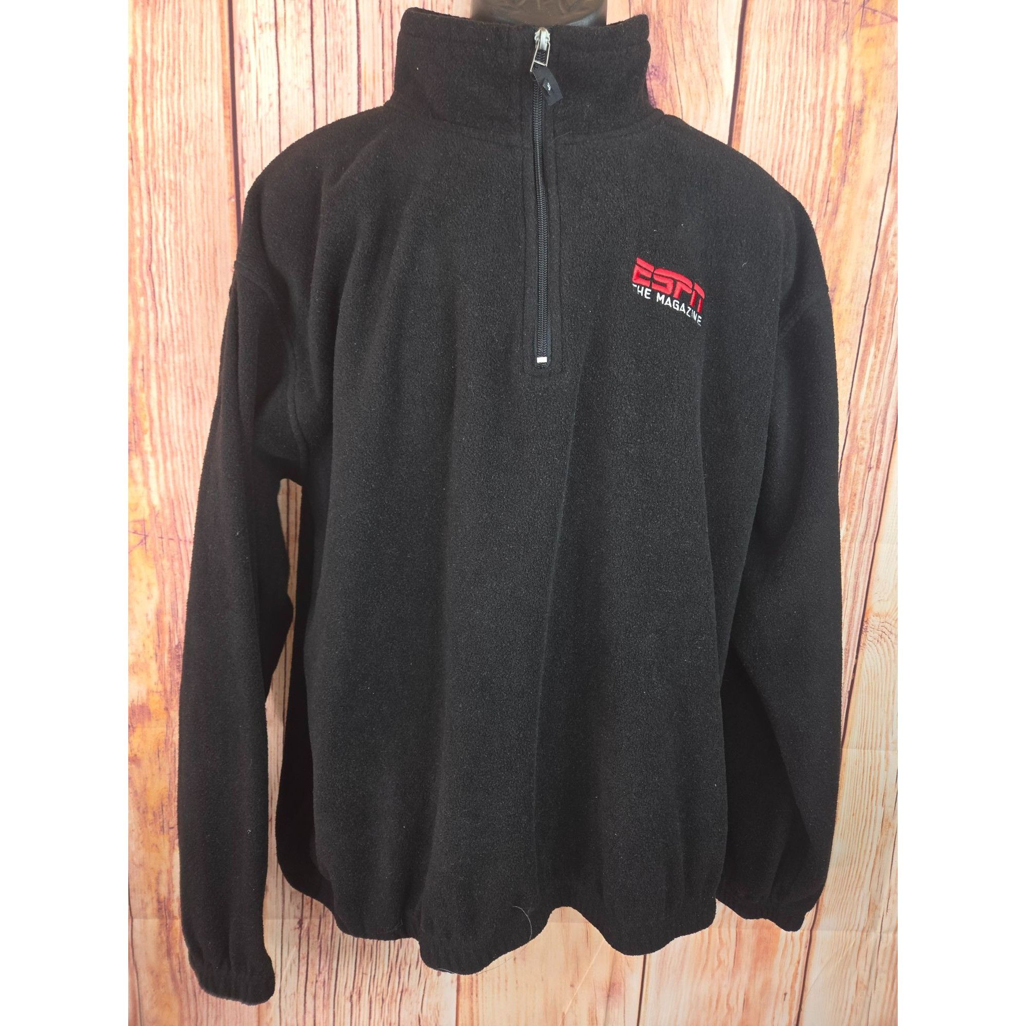 Other ESPN The Magazine Black Fleece Pullover Jacket XL | Grailed