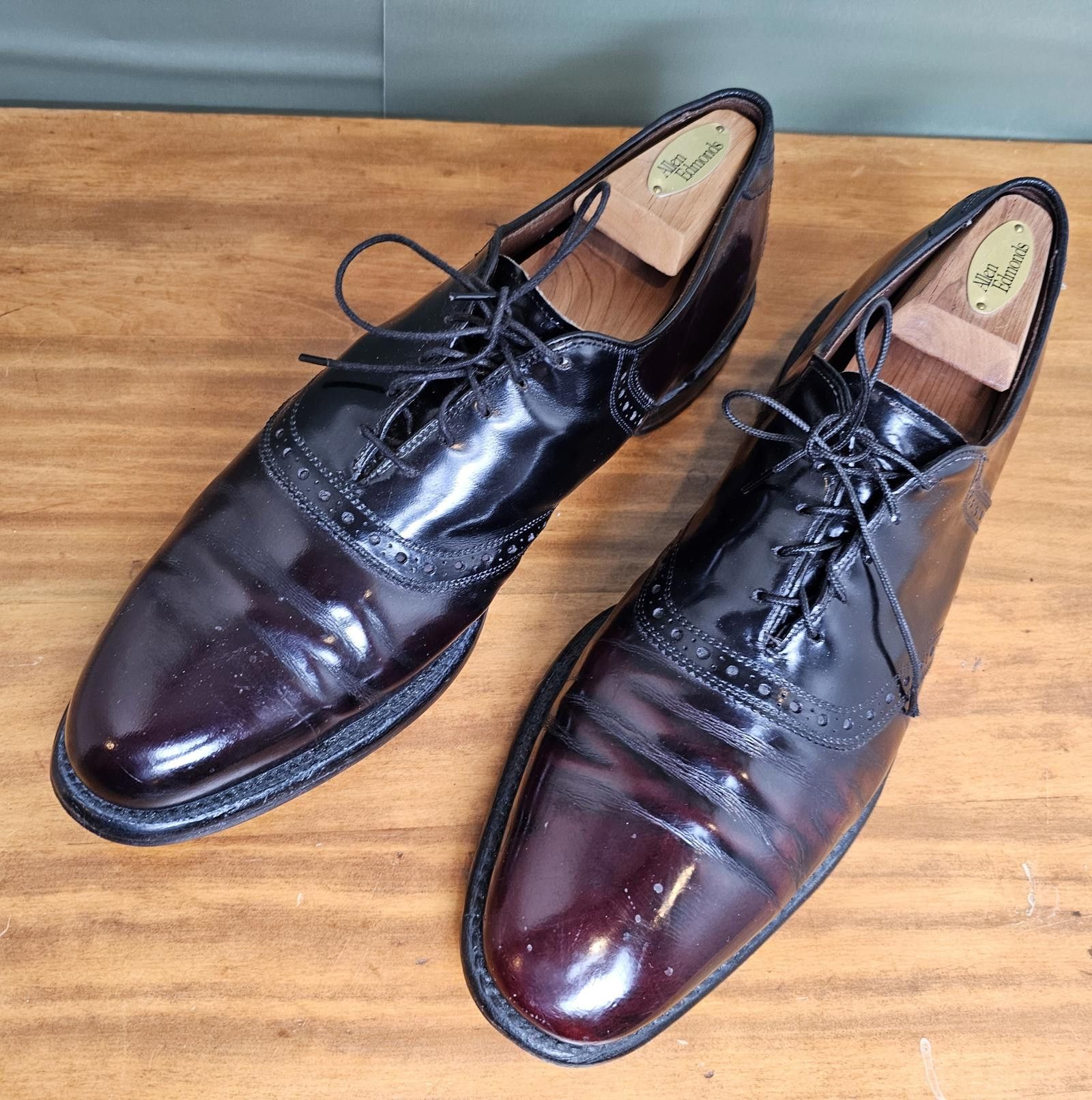 Allen Edmonds Allen Edmond Shoes Black Brown Mens Size 13 Two Tone Polo ...