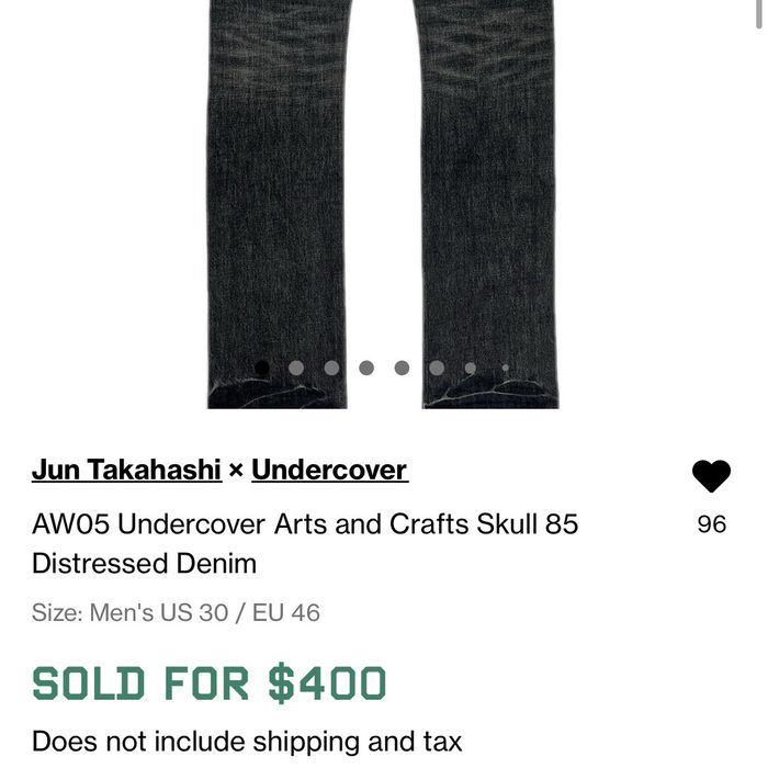 Undercover AW05 Undercover Arts and Crafts Skull 85 Distressed Denim ...