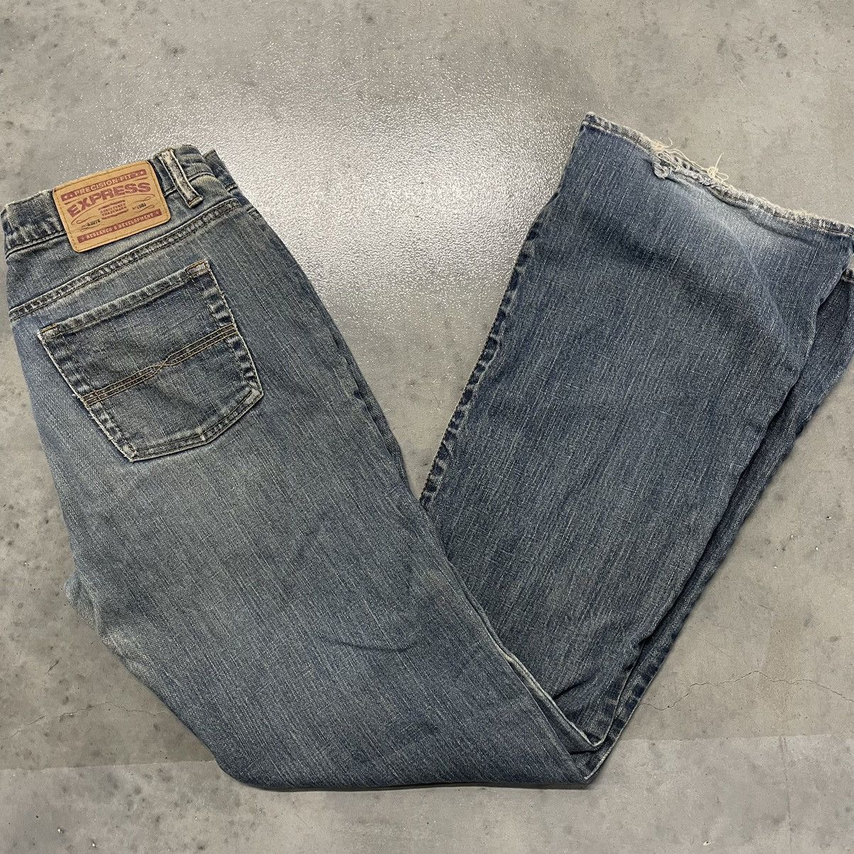 Express × Streetwear × Vintage Dark Blue “Express” Jeans With Flared ...