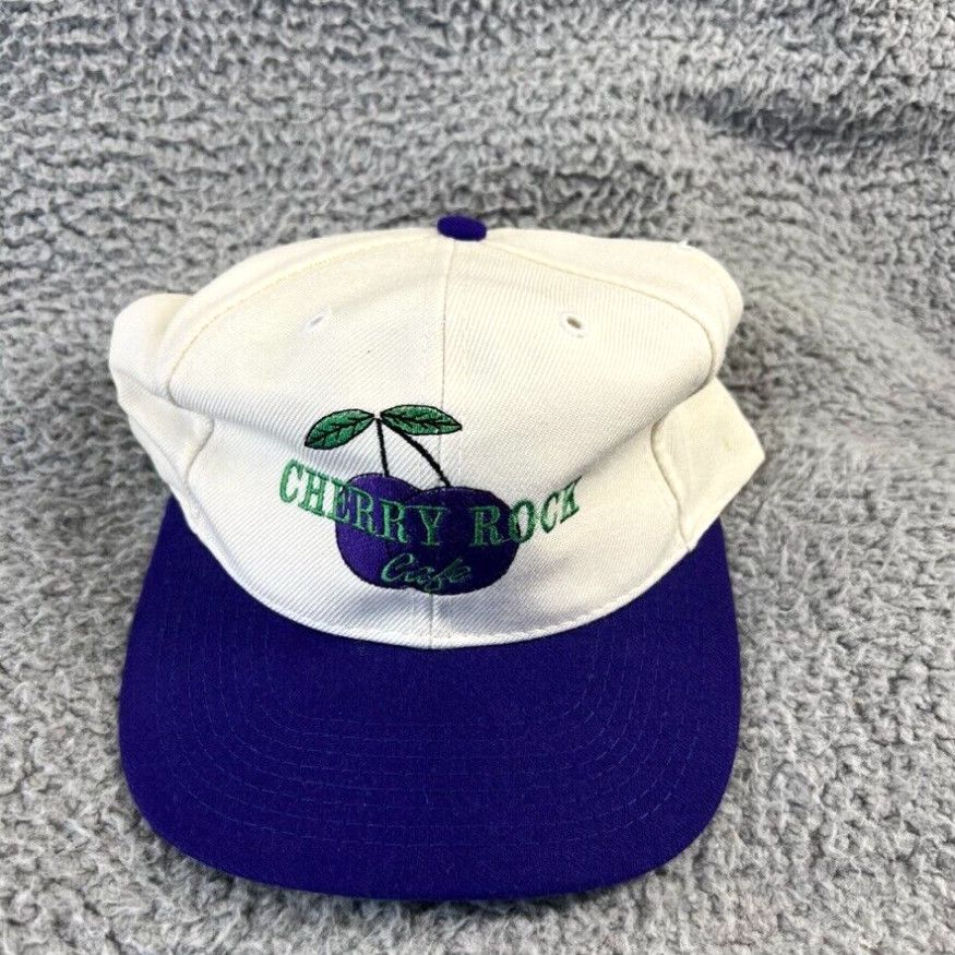 Logo 7 Vintage Cherry Rock Cafef Snapback Hat White Purple Ybor City ...