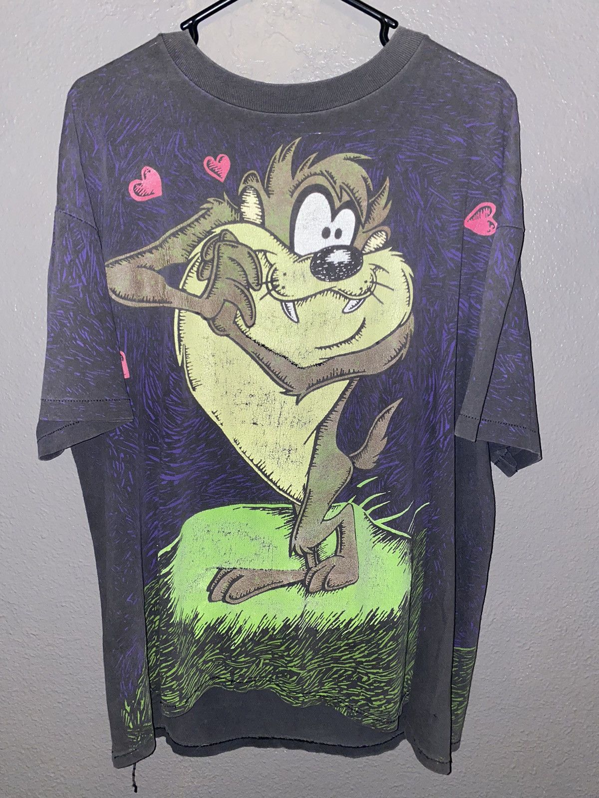 Vintage Vintage 90s TAZ AOP with Hearts | Grailed
