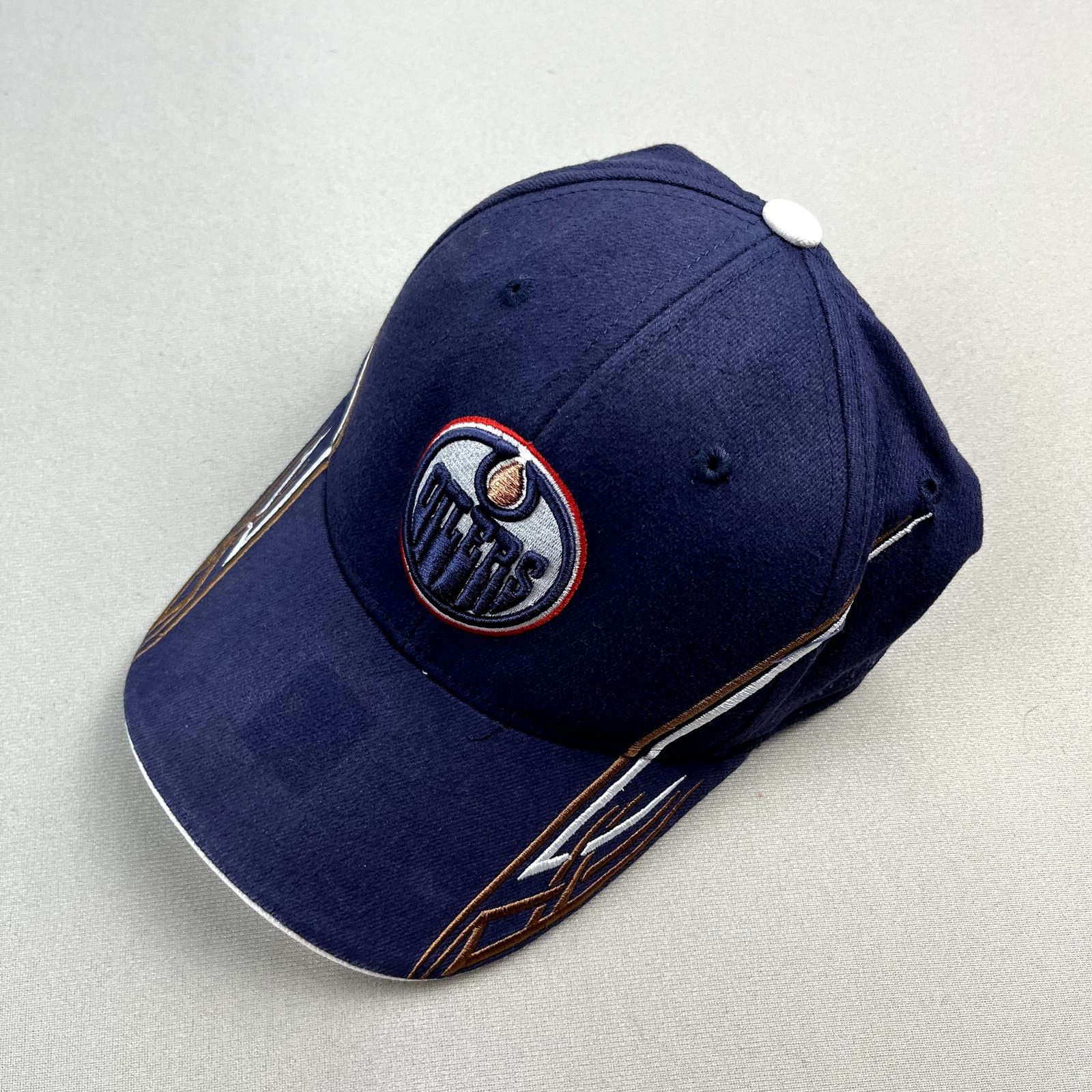 NHL × Reebok × Vintage Vintage Edmonton Oilers Hat XL Navy Blue Reebok ...