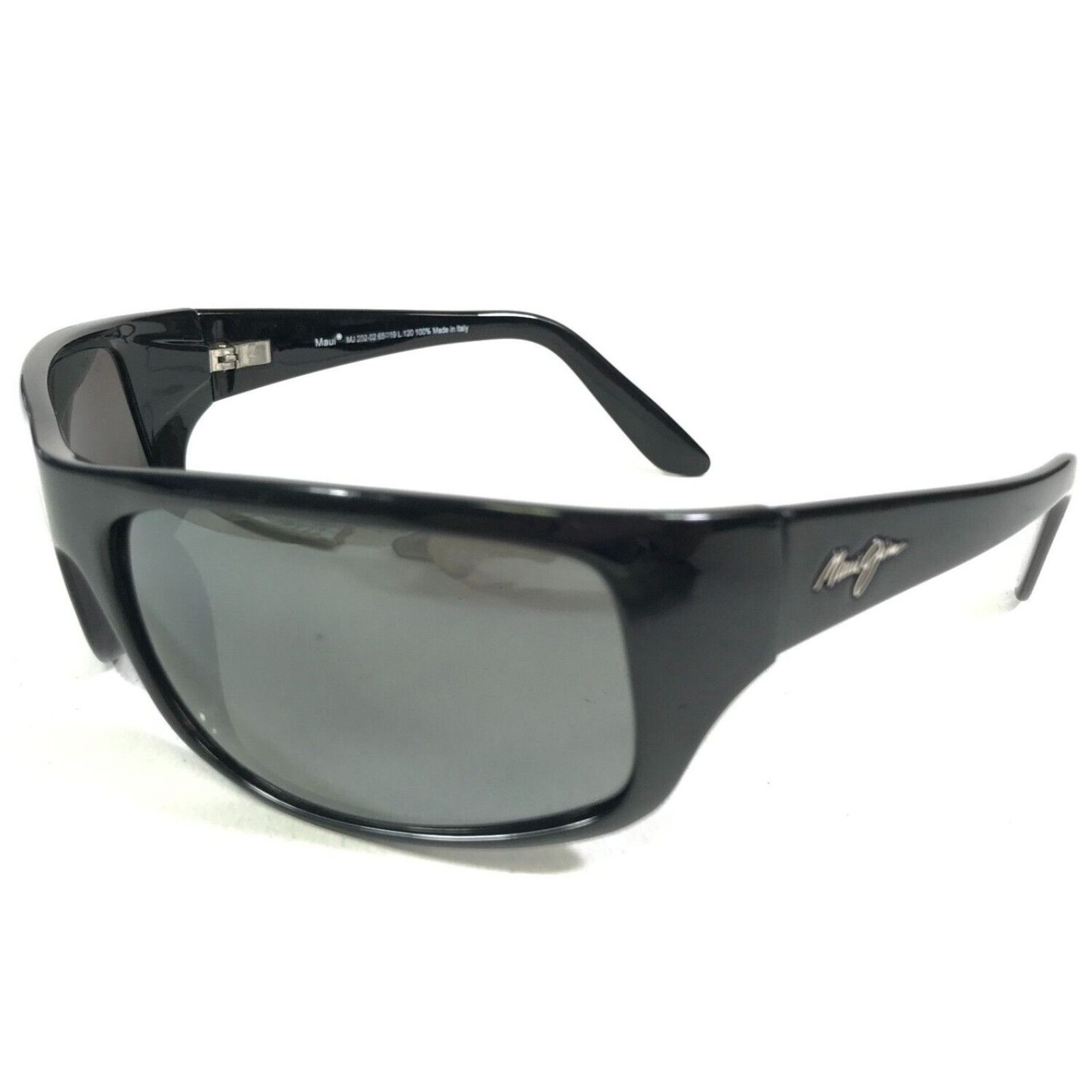 Maui Jim Maui Jim Sunglasses Peahi Mj202 02 Shiny Black Wrap Frames