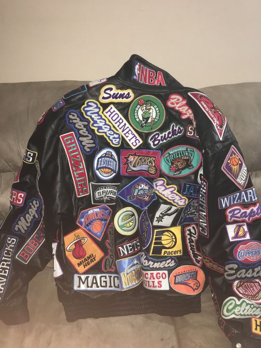 Jeff Hamilton Jeff Hamilton NBA Collage Leather Jacket | Grailed