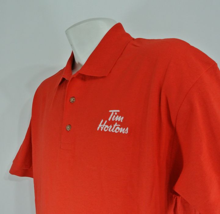 Mando TIM HORTONS Coffee Donuts Employee Uniform Red Polo Shirt | Grailed