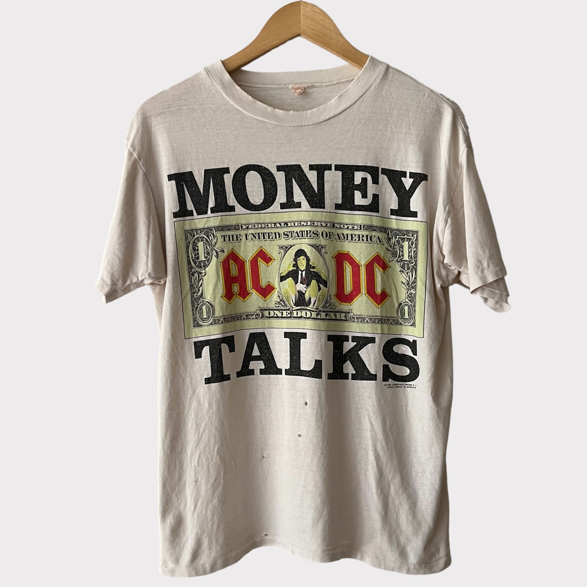 Vintage 1990 AC DC Money Talks Vintage Tour Band Rock Shirt 1990s | Grailed