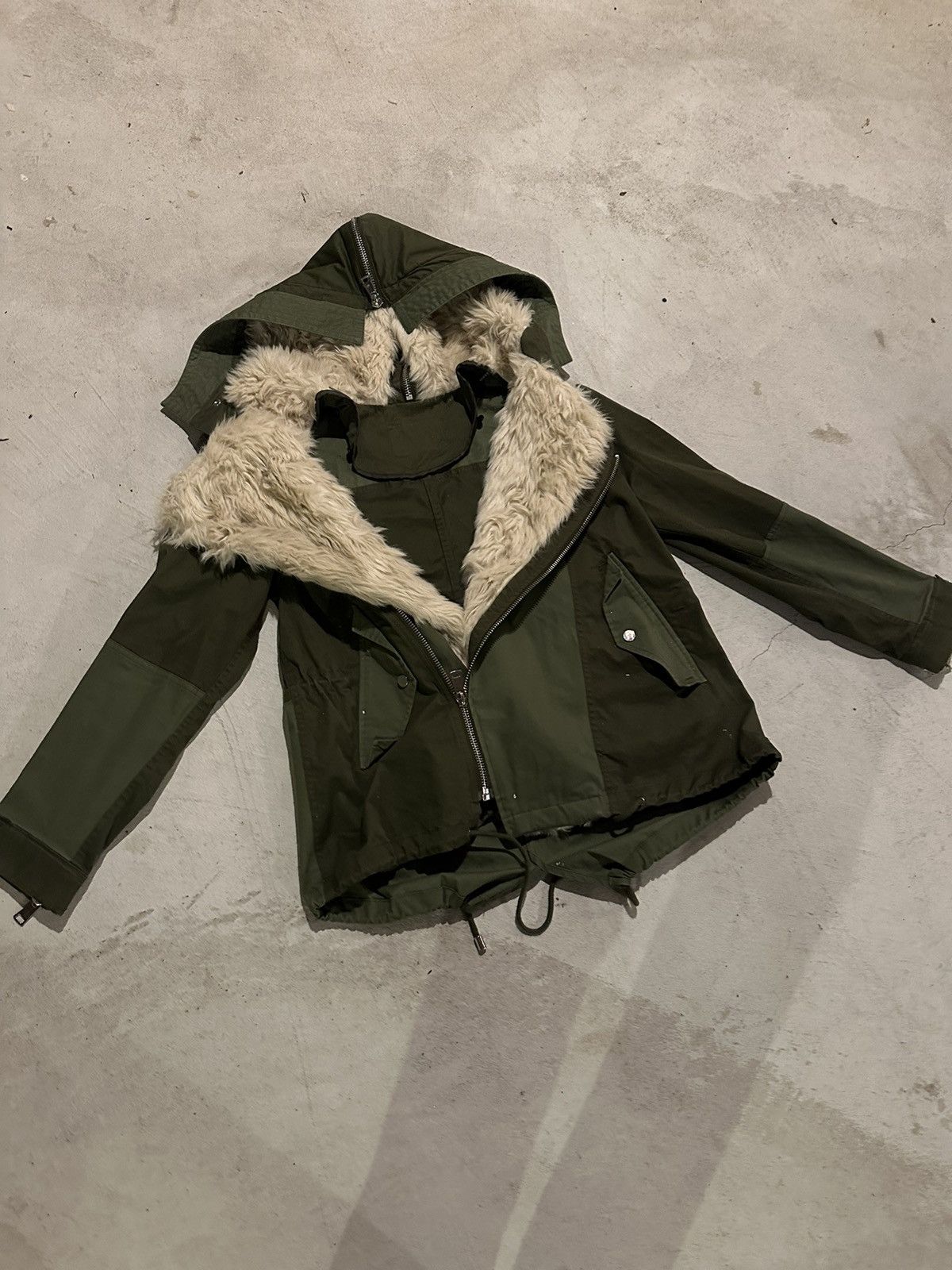 Vintage Split-Hood Asymmetrical Fur Vintage Jacket | Grailed