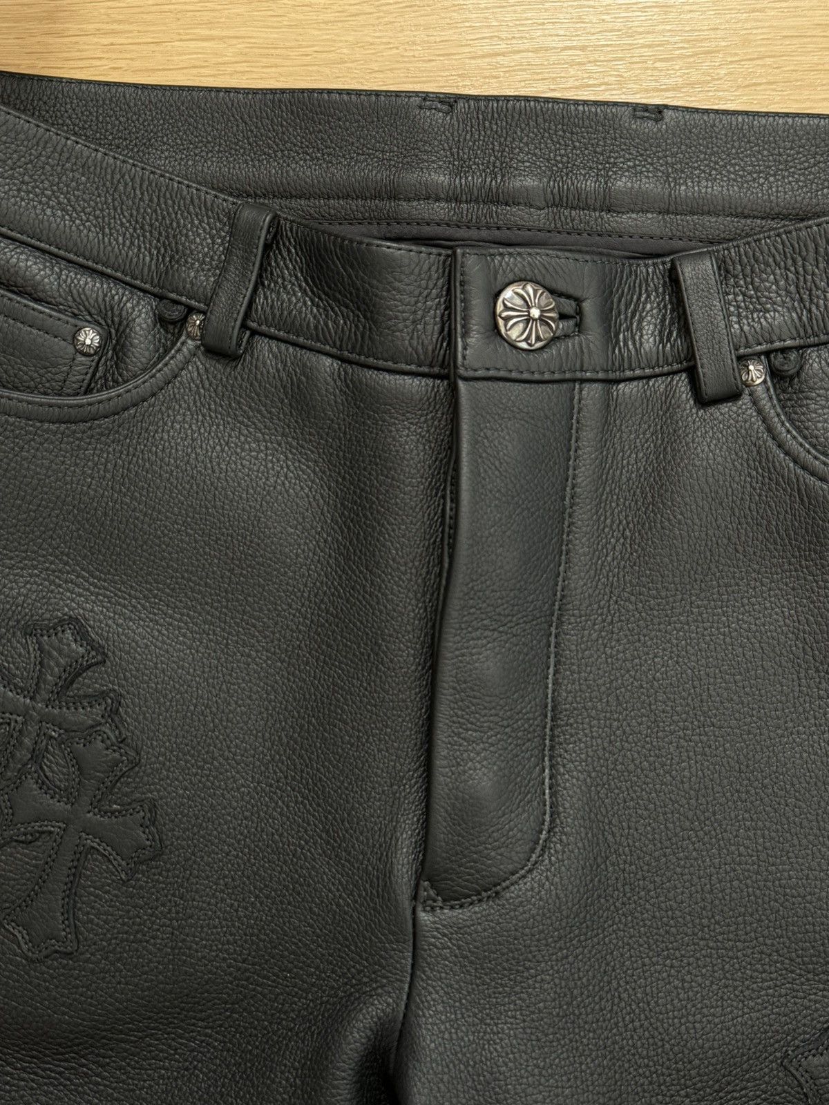 Chrome Hearts Chrome Hearts Cross Patch Leather Pants | Grailed