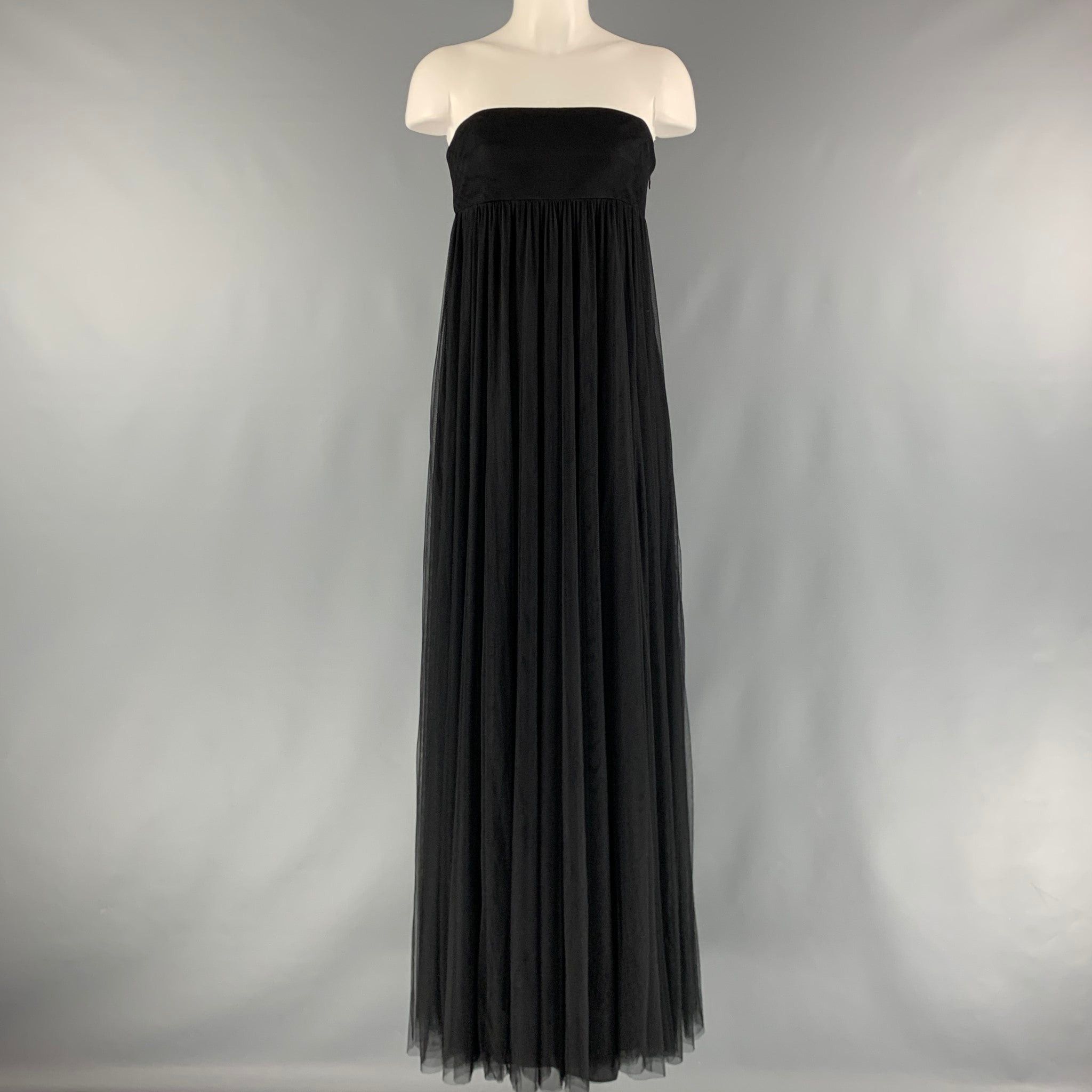 Vera Wang Black Polyester See Through Strapless Dress | Grailed