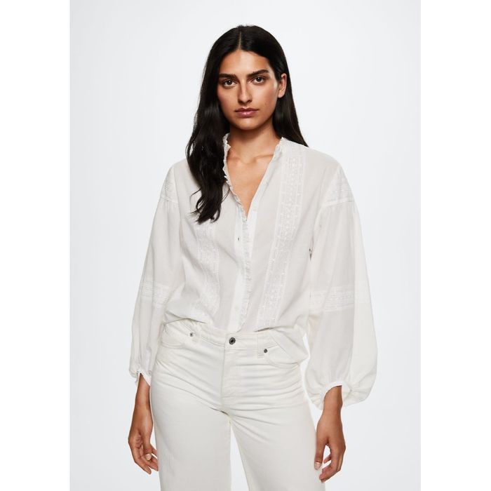 Mango Mango MNG embroidered cotton shirt Sz 10 | Grailed
