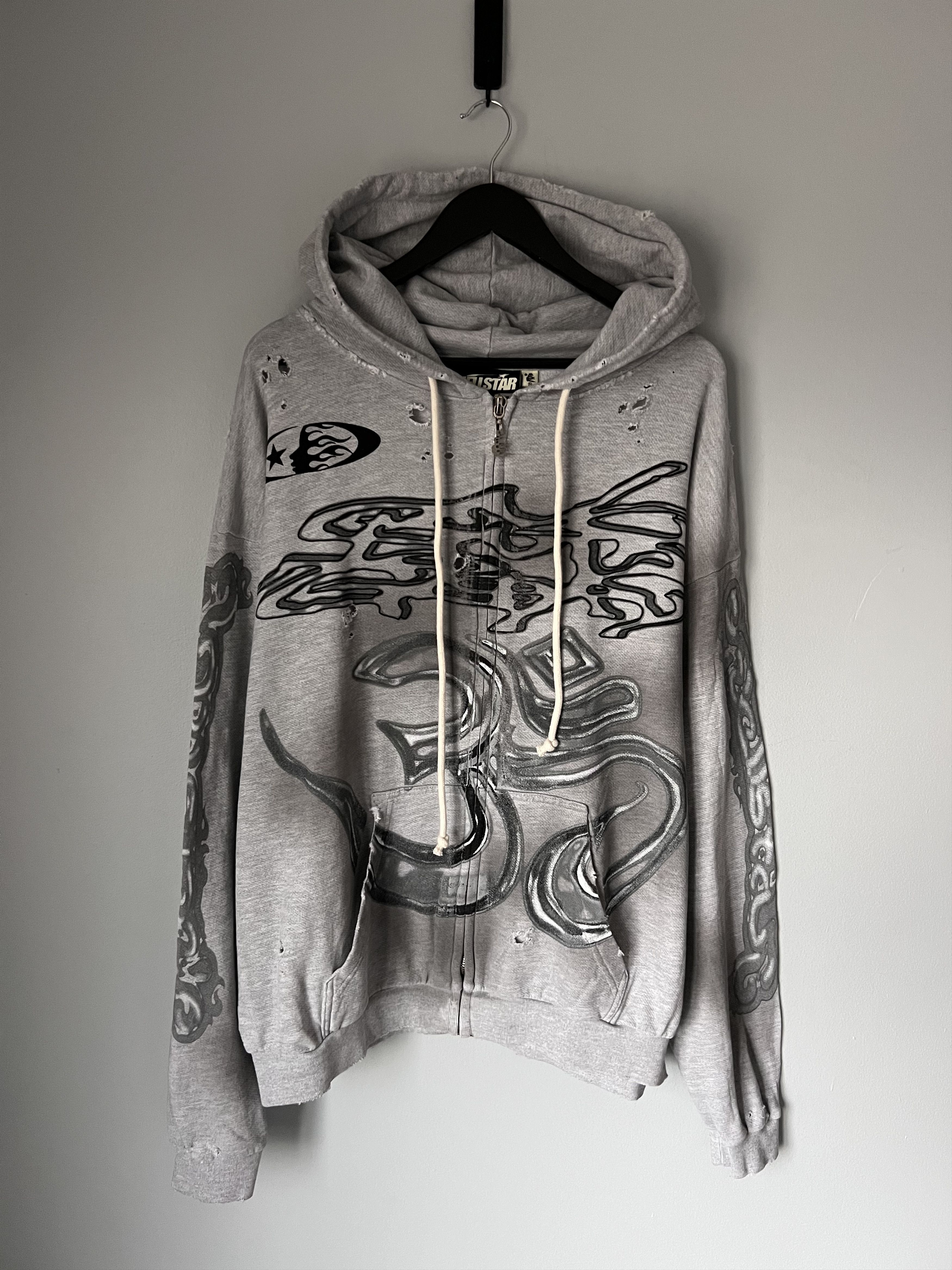 HELLSTAR Hellstar Yoga Zip Hoodie in Grey | Grailed