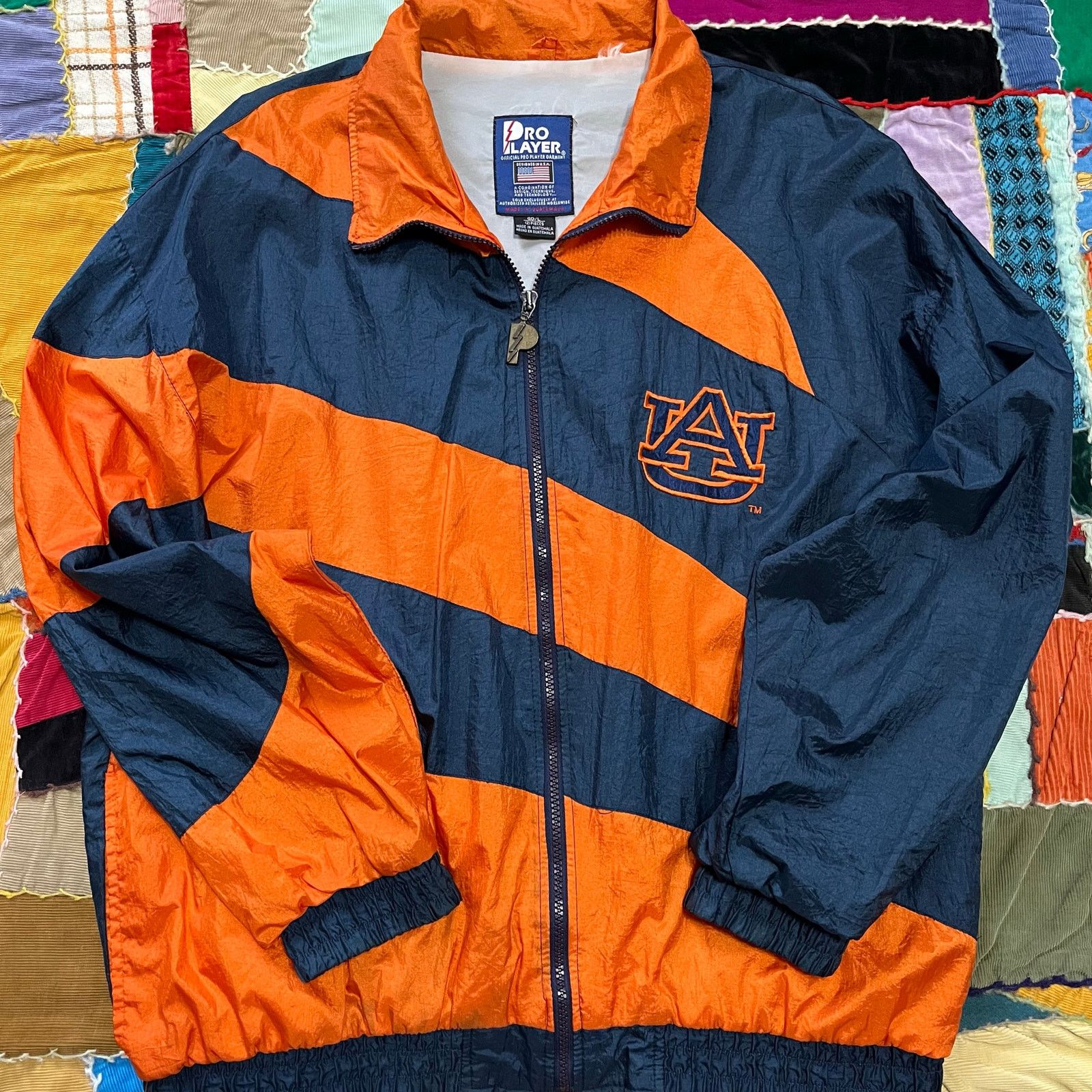 Pro Player Vintage Pro Player Auburn Tigers Orange/Navy Windbreaker L ...