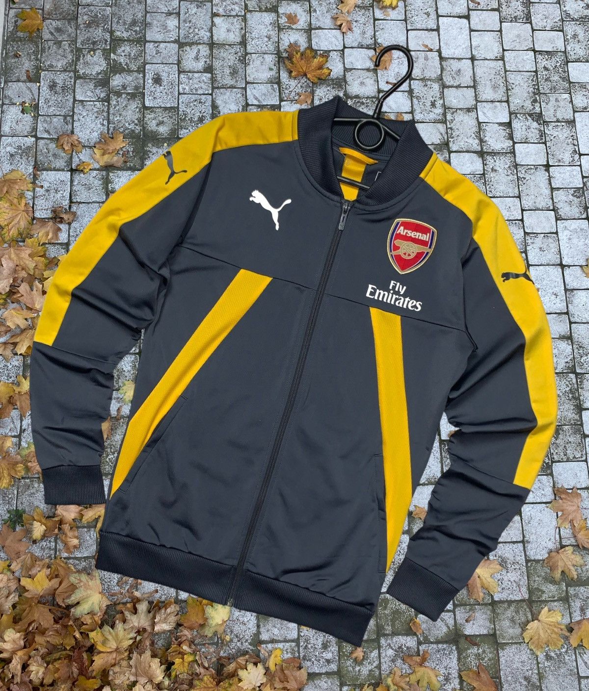 Vintage Vintage Arsenal track jacket puma yellow line rare | Grailed