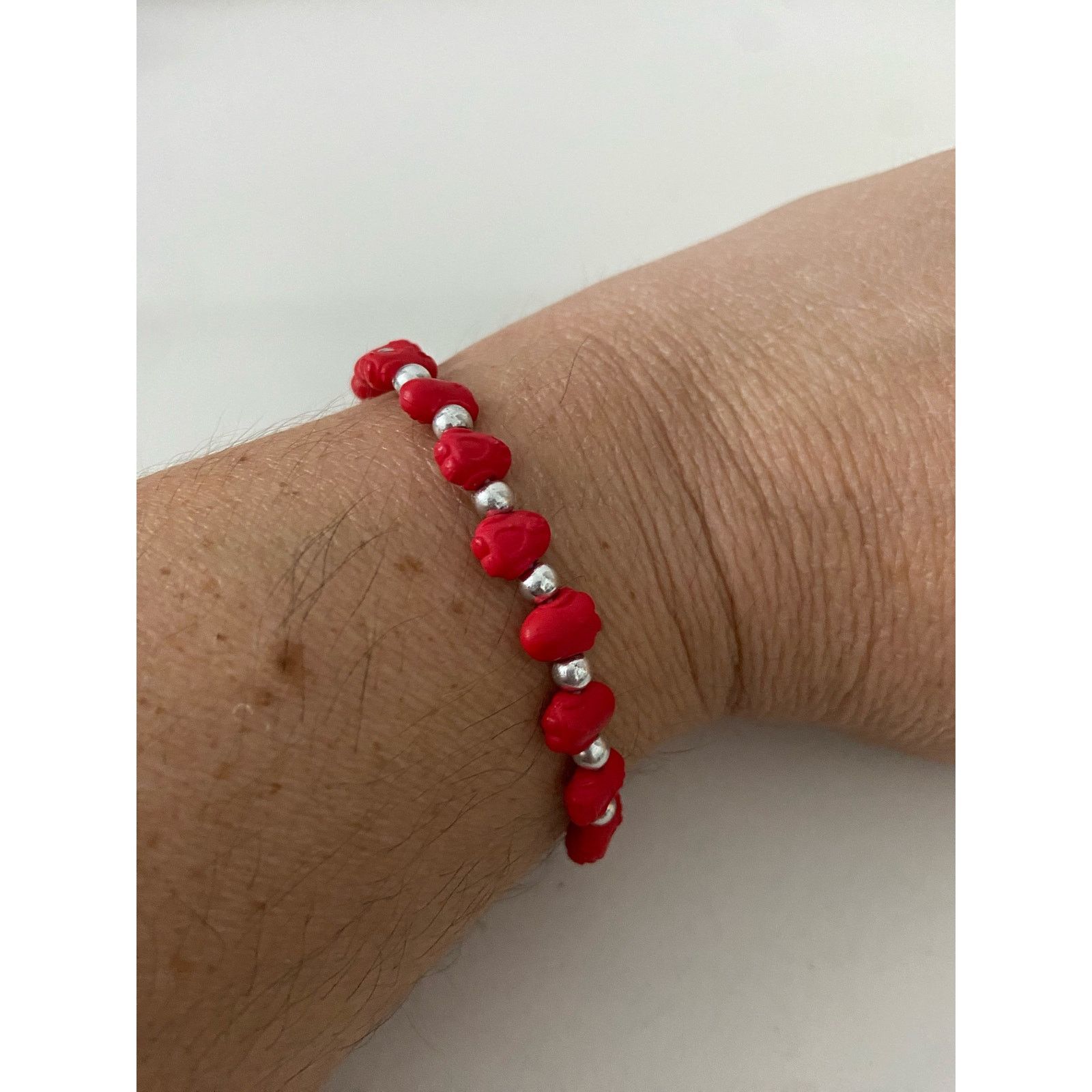 Generic Red penguin bead bracelet | Grailed