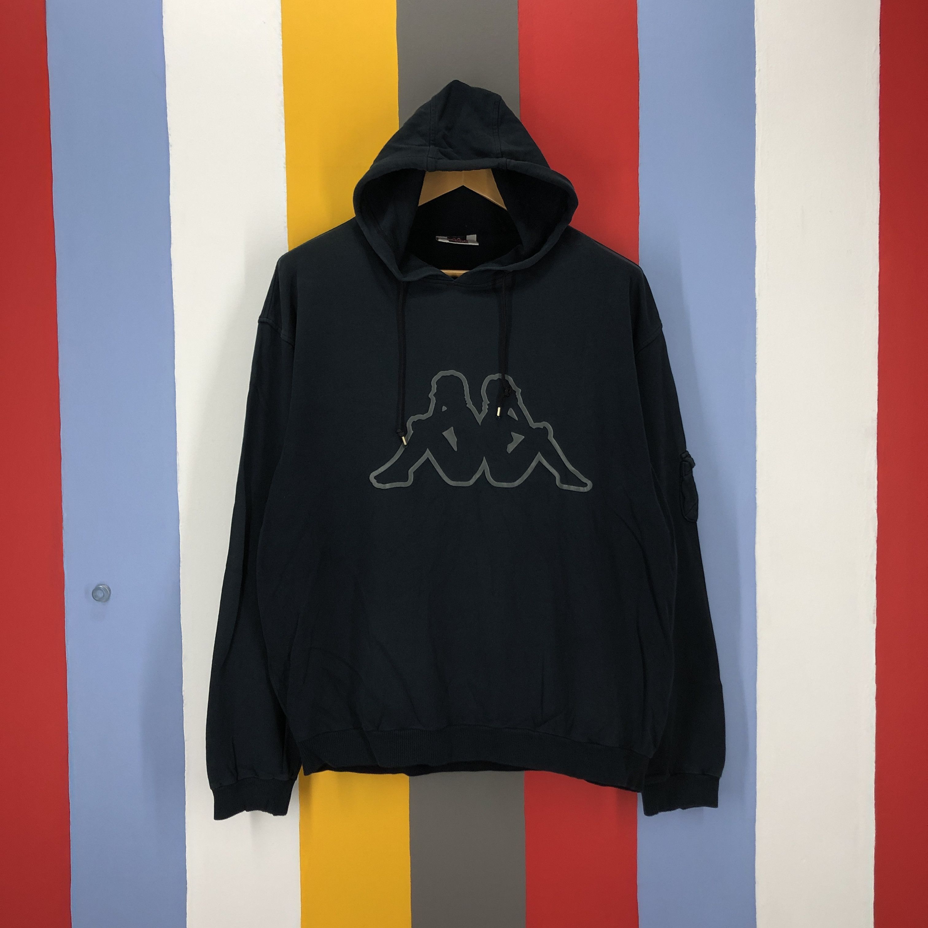 Kappa Back Pocket KAPPA Navy Blue Hoodie Pullover #1051/AK | Grailed