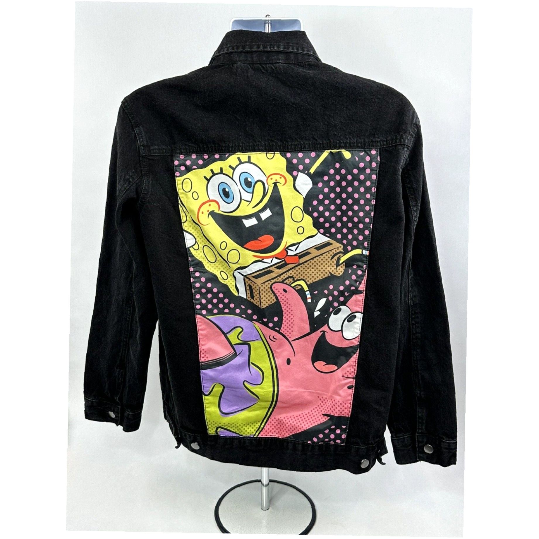 Nickelodeon Spongebob Squarepants and Patrick Embroidered Black Denim ...