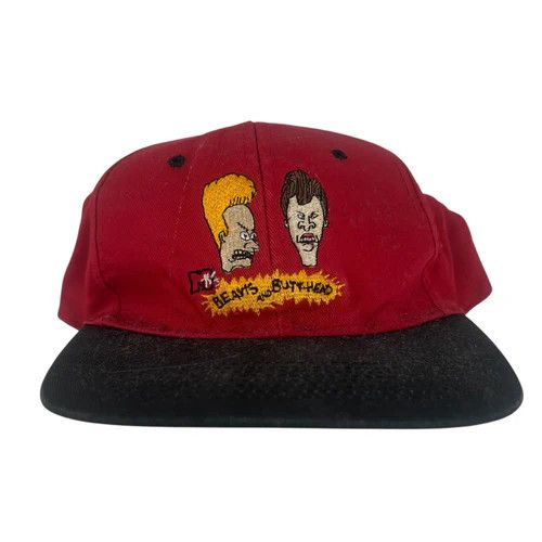 Vintage Vintage MTV Beevis and Butthead Snapback Hat Red | Grailed