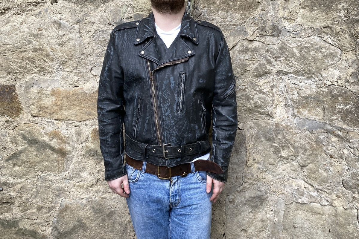 Leather Jacket × Rare × Vintage Very Rare Vintage True Punk Distressed ...