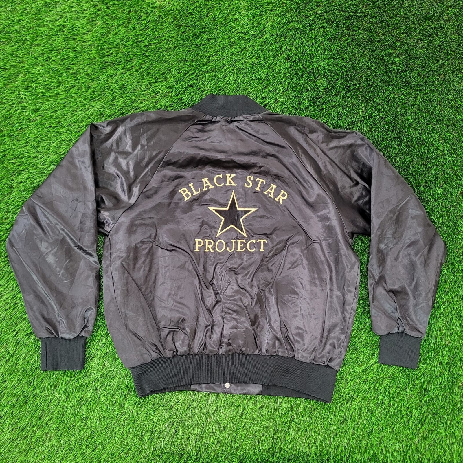 Other Vintage 70s Black-Star Bomber Jacket XL 26x26 Baggy USA | Grailed