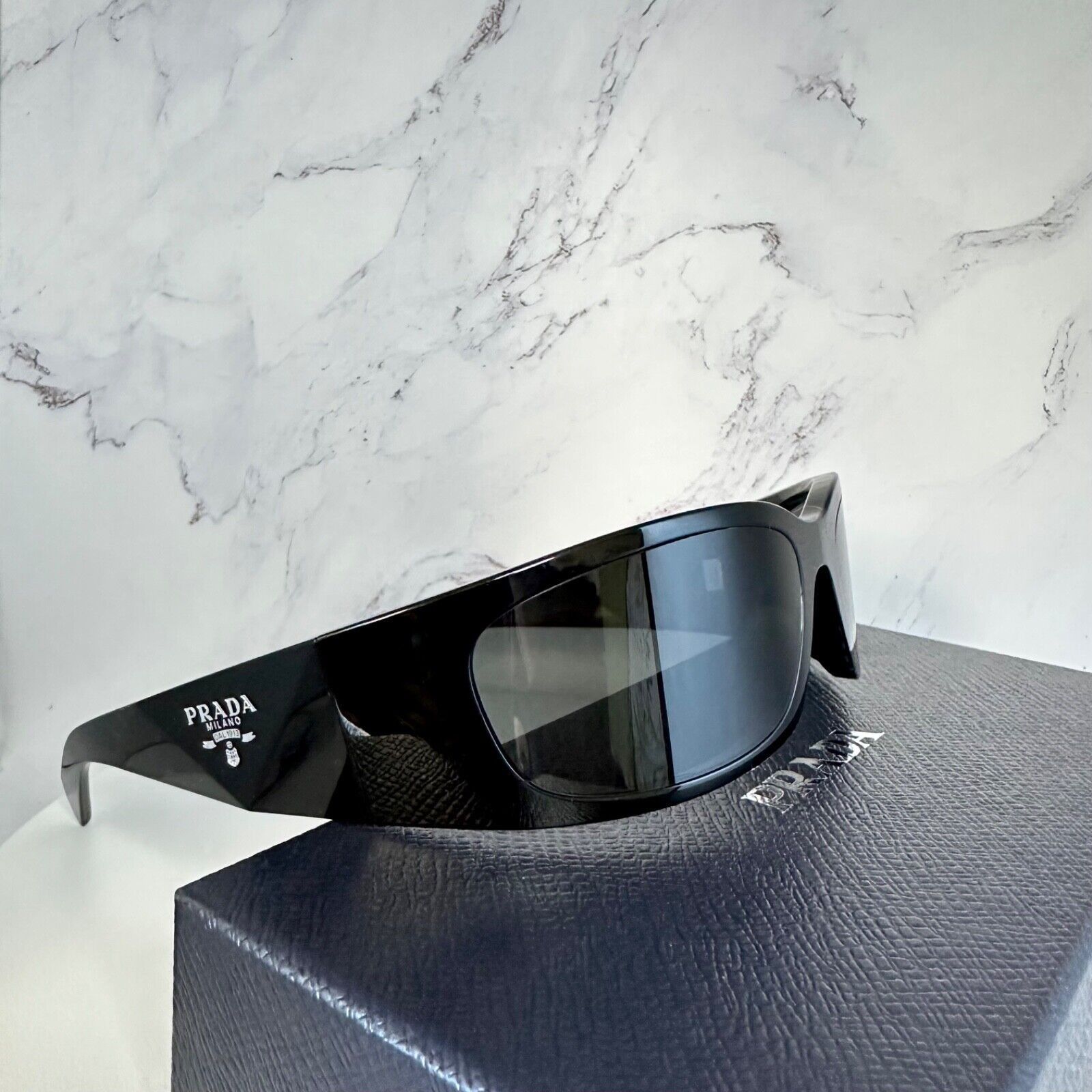 Prada New Prada Sunglasses Black Symbole Logo Wrap | Grailed