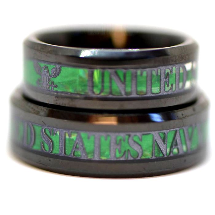 Jewelry US Navy Class Ring Green Tungsten Band Wedding Graduation | Grailed