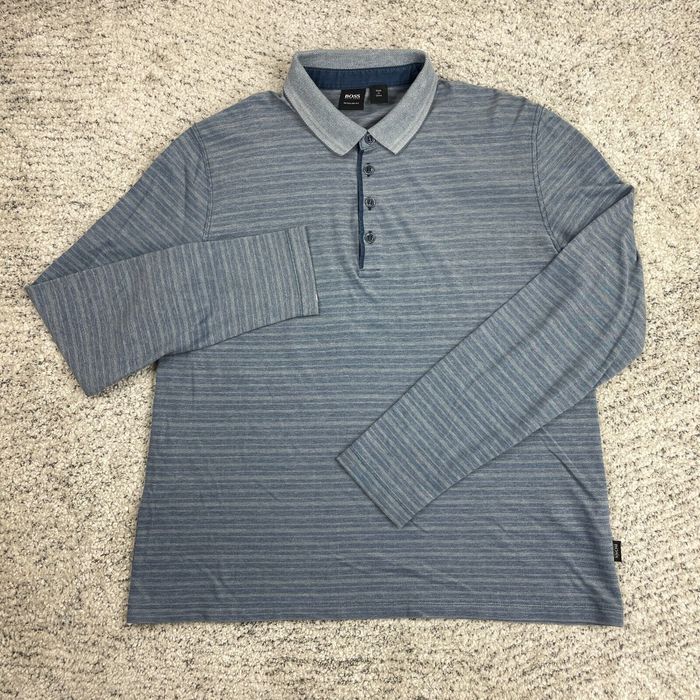 Hugo Boss Hugo Boss Polo Shirt Mens Medium Long Sleeve Pique Knit ...