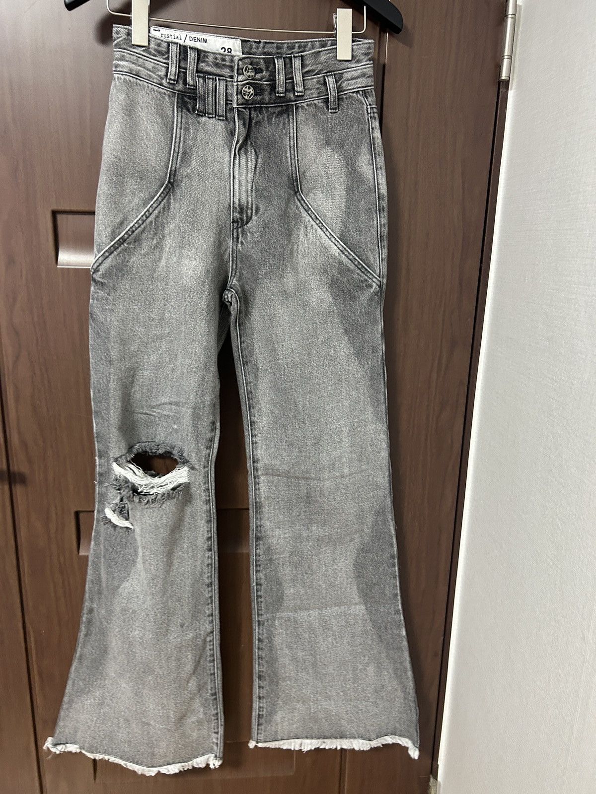 Archival Clothing Rustial Light Grey Wide Leg Baggy Denim | Grailed